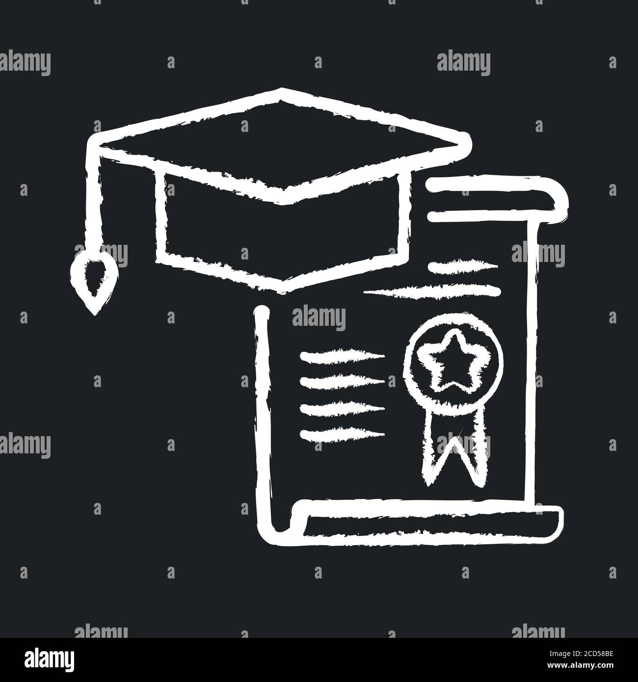 Internship chalk white icon on black background Stock Vector Image ...