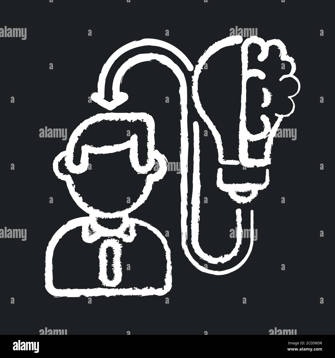 Mental ability chalk white icon on black background Stock Vector Image ...