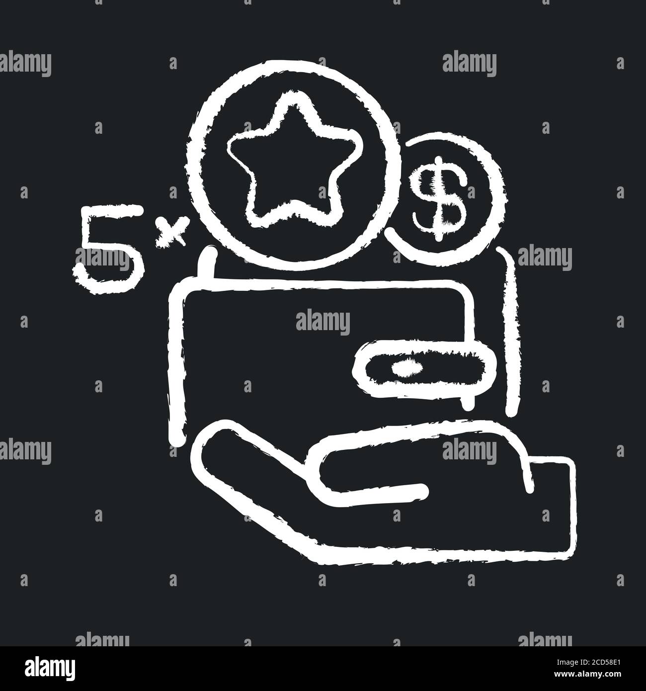 Bonus program chalk white icon on black backgrounds Stock Vector Image ...