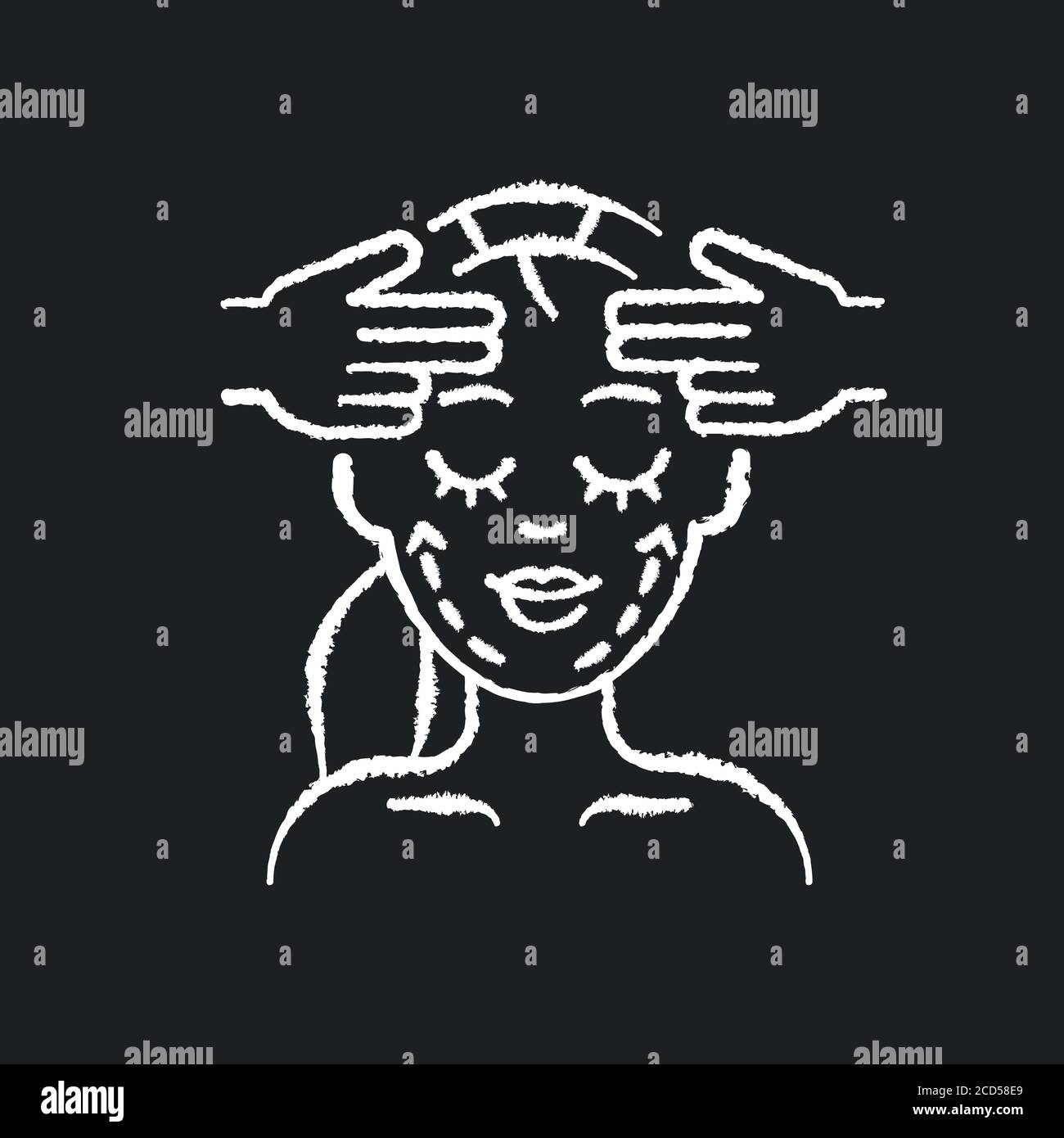 Face fitness chalk white icon on black background Stock Vector Image ...