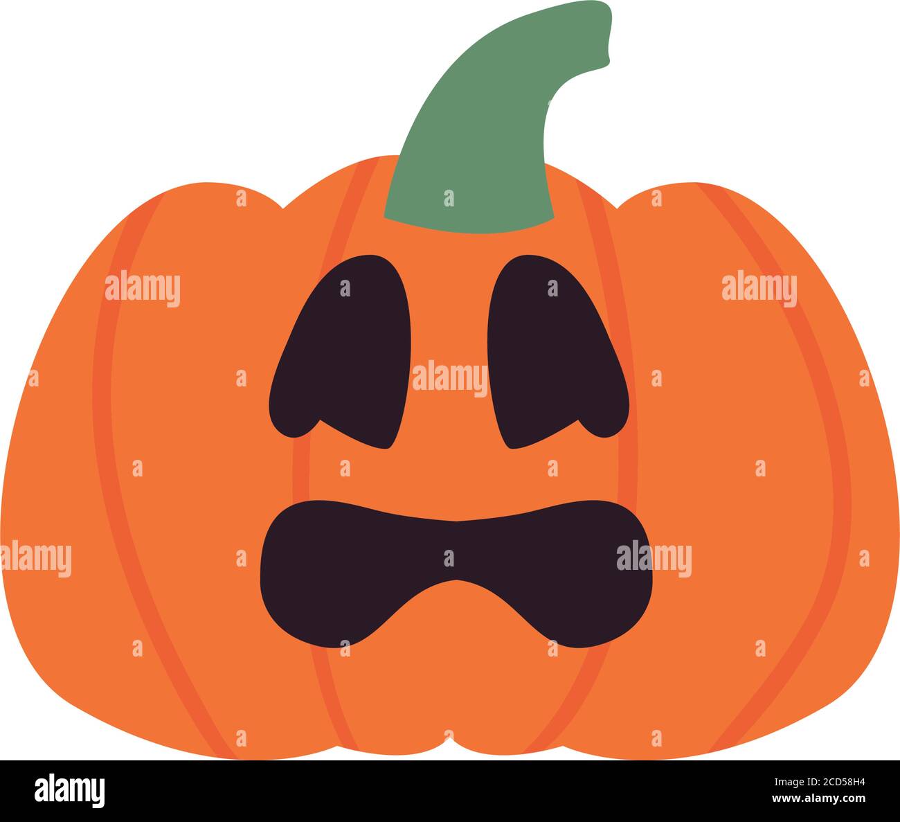 scared pumpkin cartoon free form style icon design, Halloween holiday ...