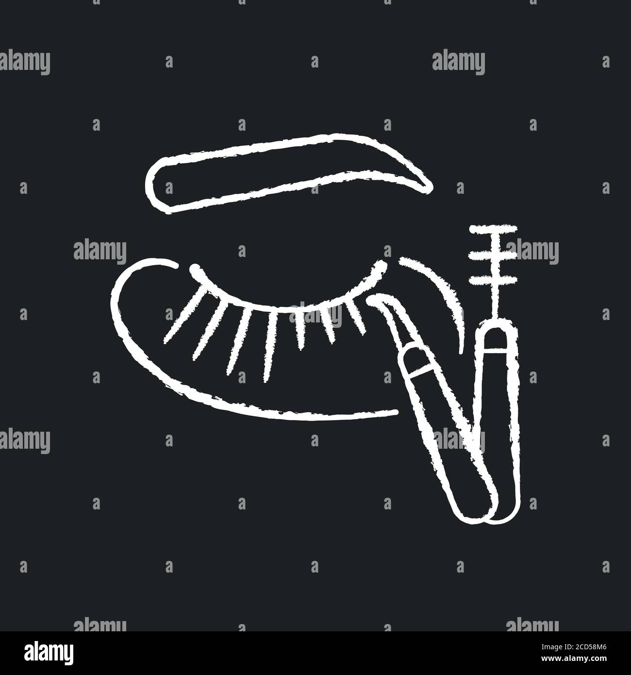 Lash making chalk white icon on black background Stock Vector Image ...