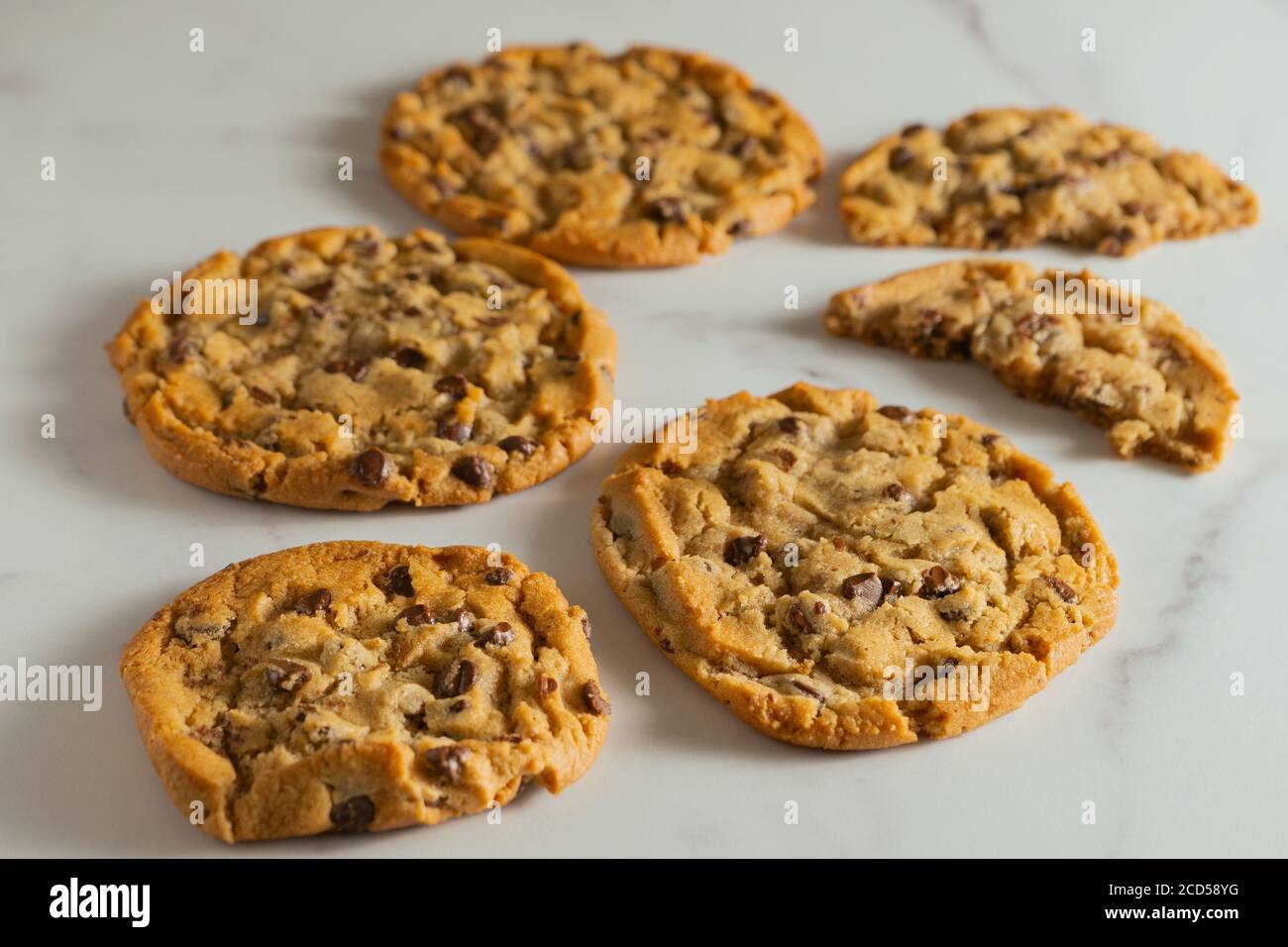 cookies in row background marble Stock Photo - Alamy