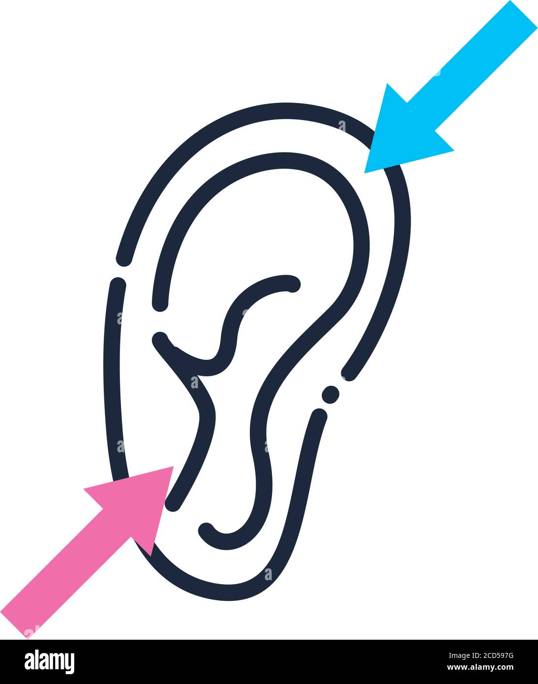 deaf ear line and fill style icon of Handicapped disability and medical ...