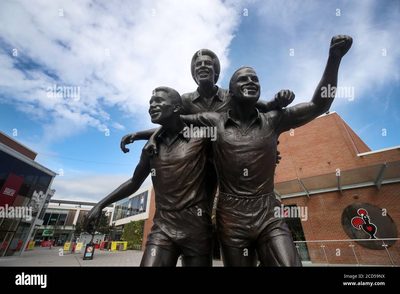 A general view of 'The Three Degrees' statue of West Bromwich Albion's ...