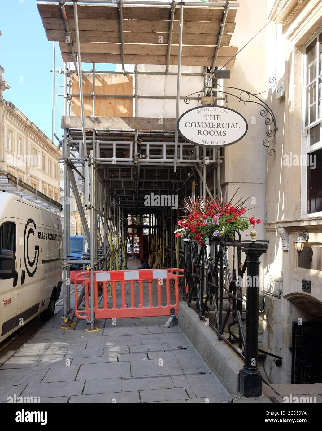 August 2020 - Blocked, city street closed off for construction works ...