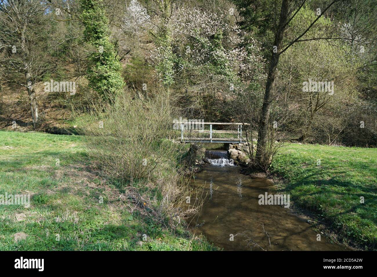 Small bridge above the river in the countryside Stock Photo - Alamy