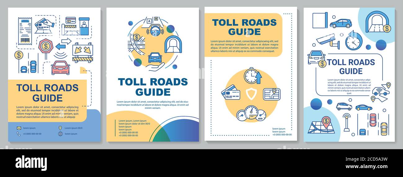 Toll roads guide brochure template Stock Vector Image & Art - Alamy