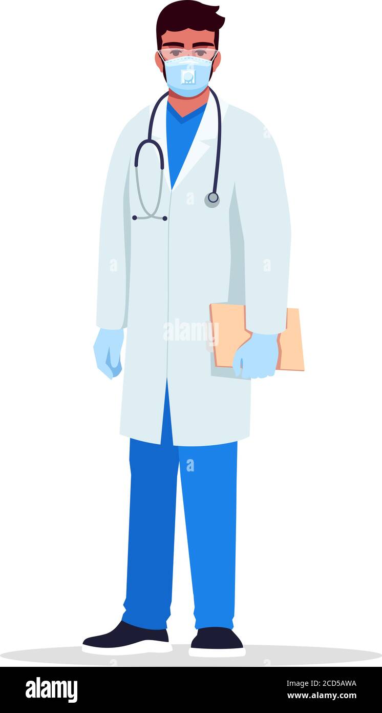 Virologist semi flat RGB color vector illustration Stock Vector Image ...