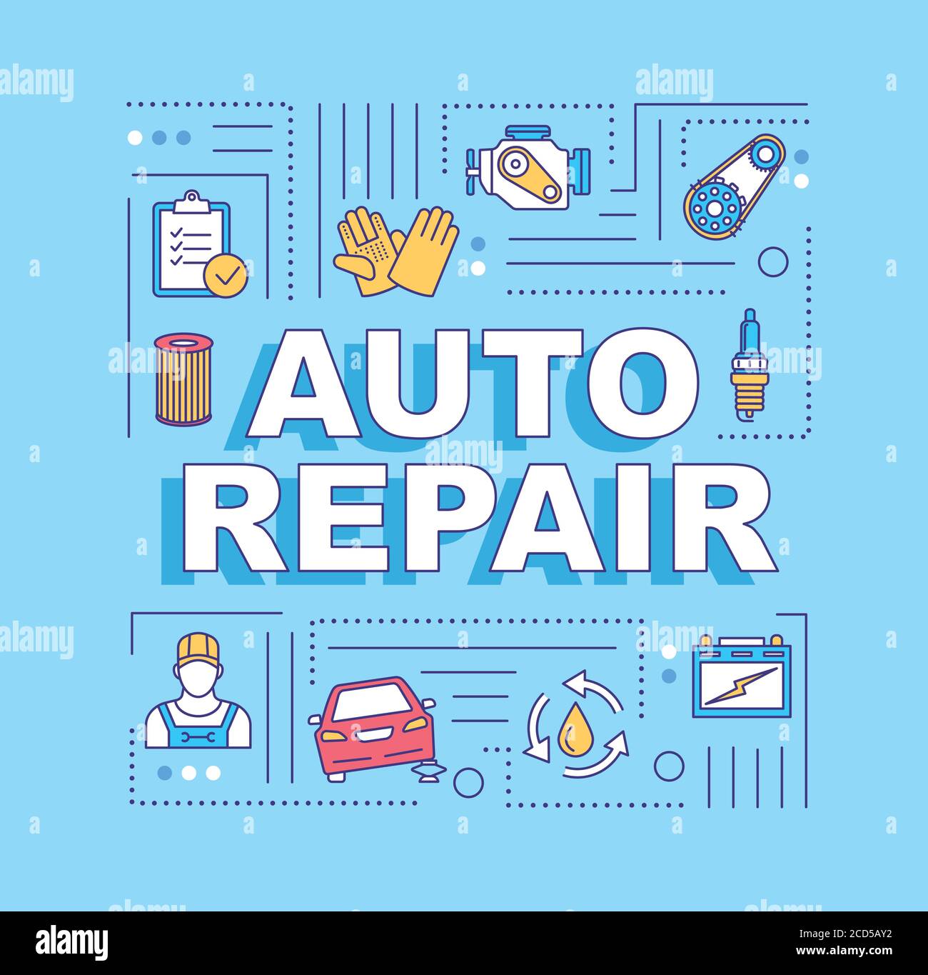 Auto repair word concepts banner Stock Vector Image & Art - Alamy