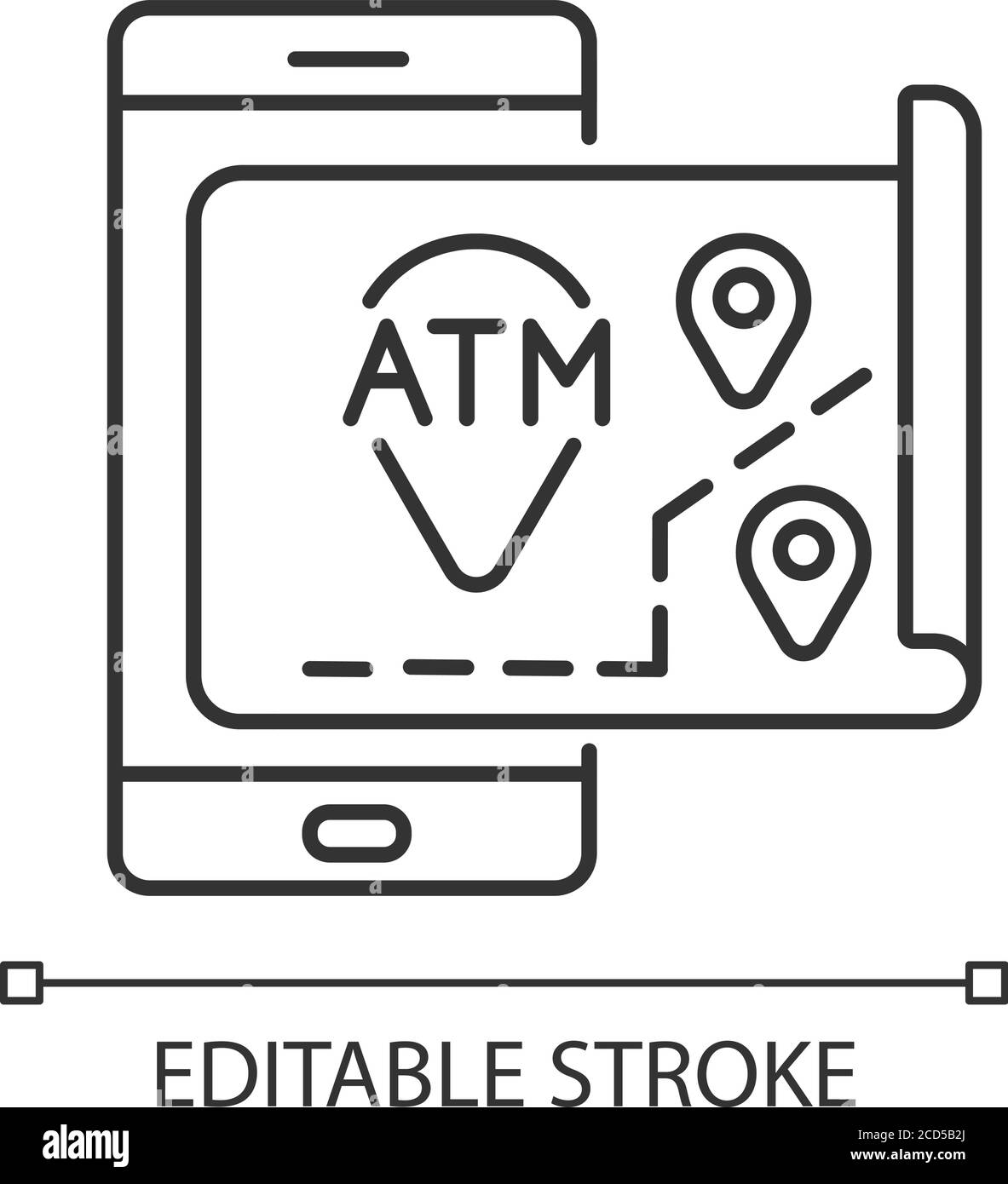 ATMs map linear icon Stock Vector Image & Art - Alamy
