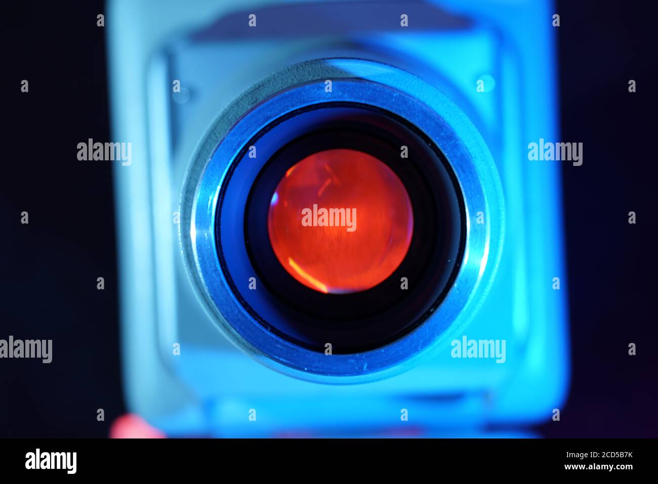 Closeup shot of old slide projector with slide frame Stock Photo - Alamy