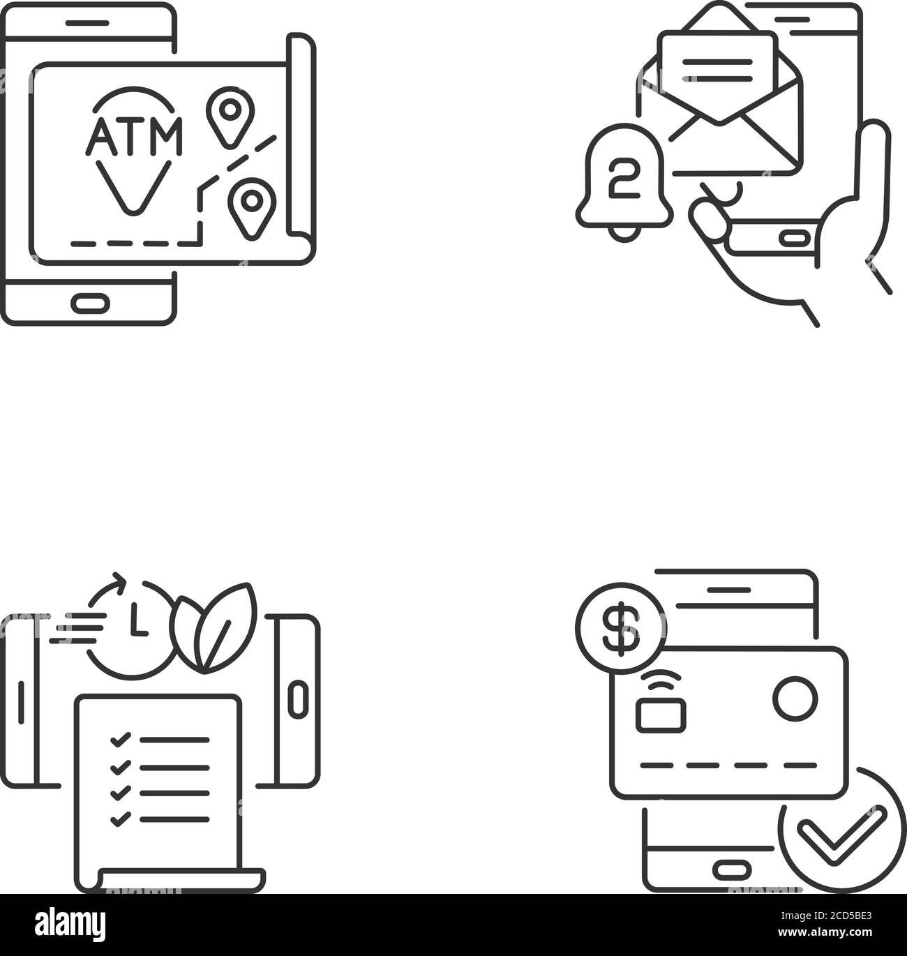 Mobile financial service smartphone Black and White Stock Photos ...