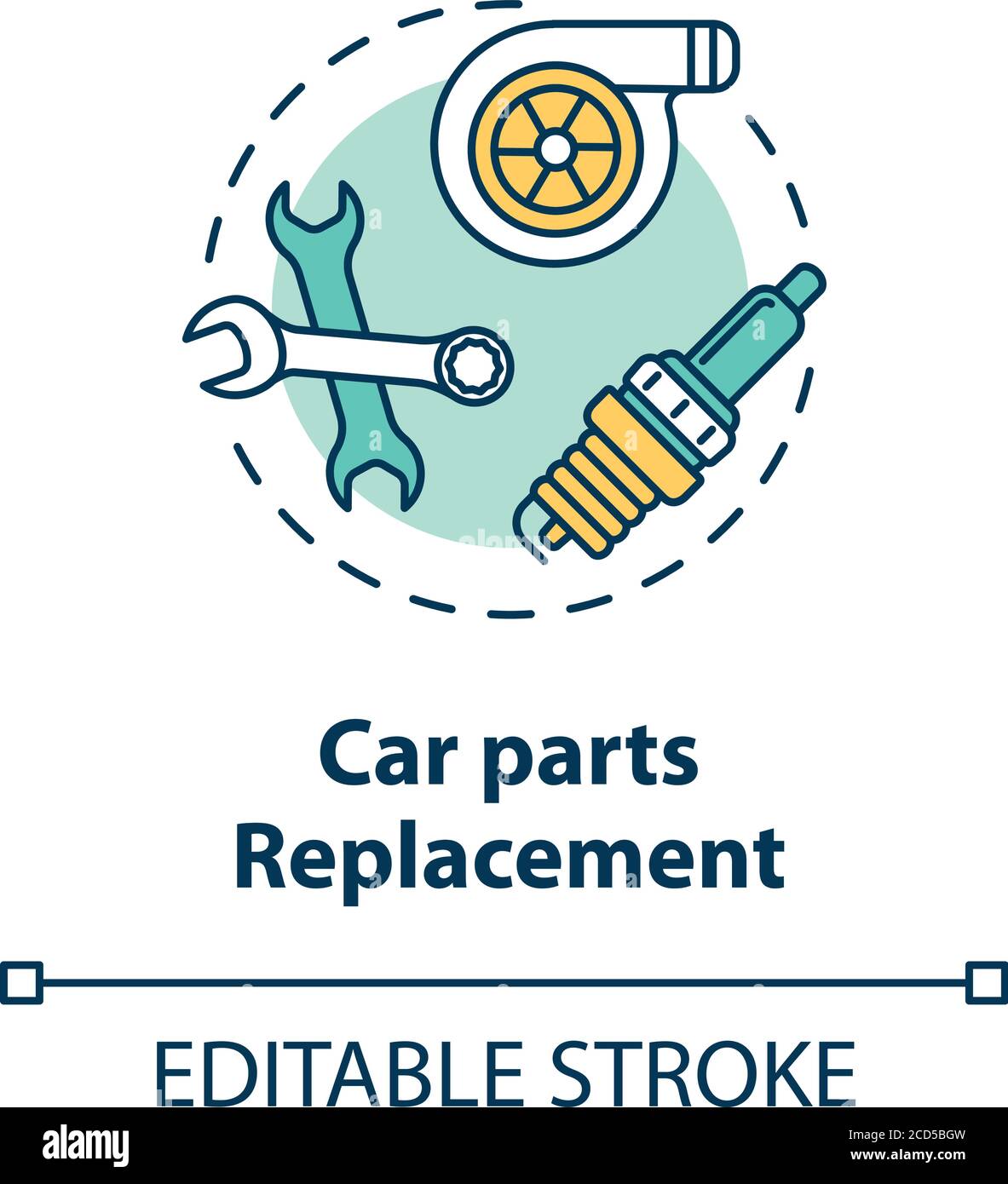 Car parts replacement concept icon Stock Vector Image & Art - Alamy