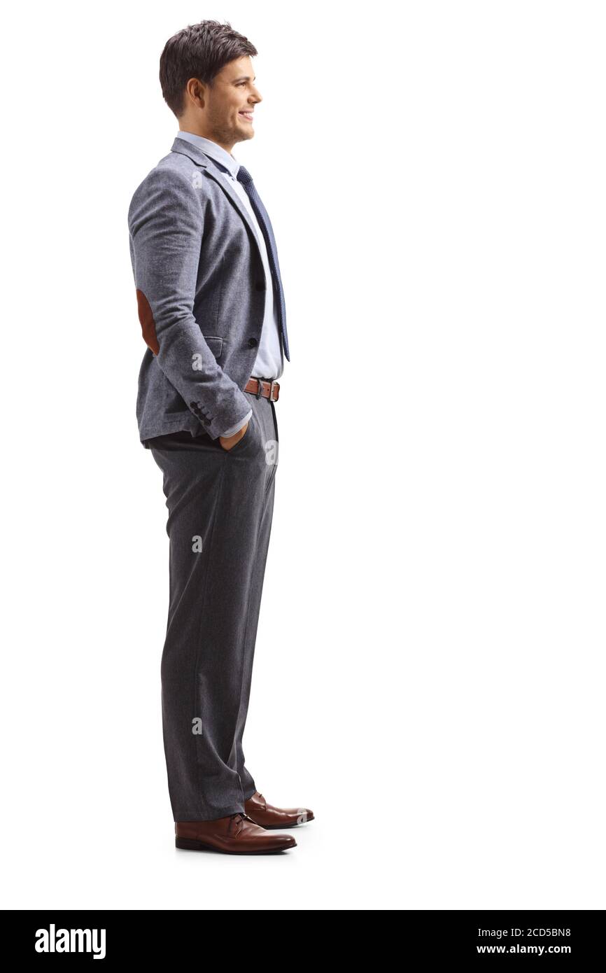 Man standing side full profile hi-res stock photography and images - Alamy