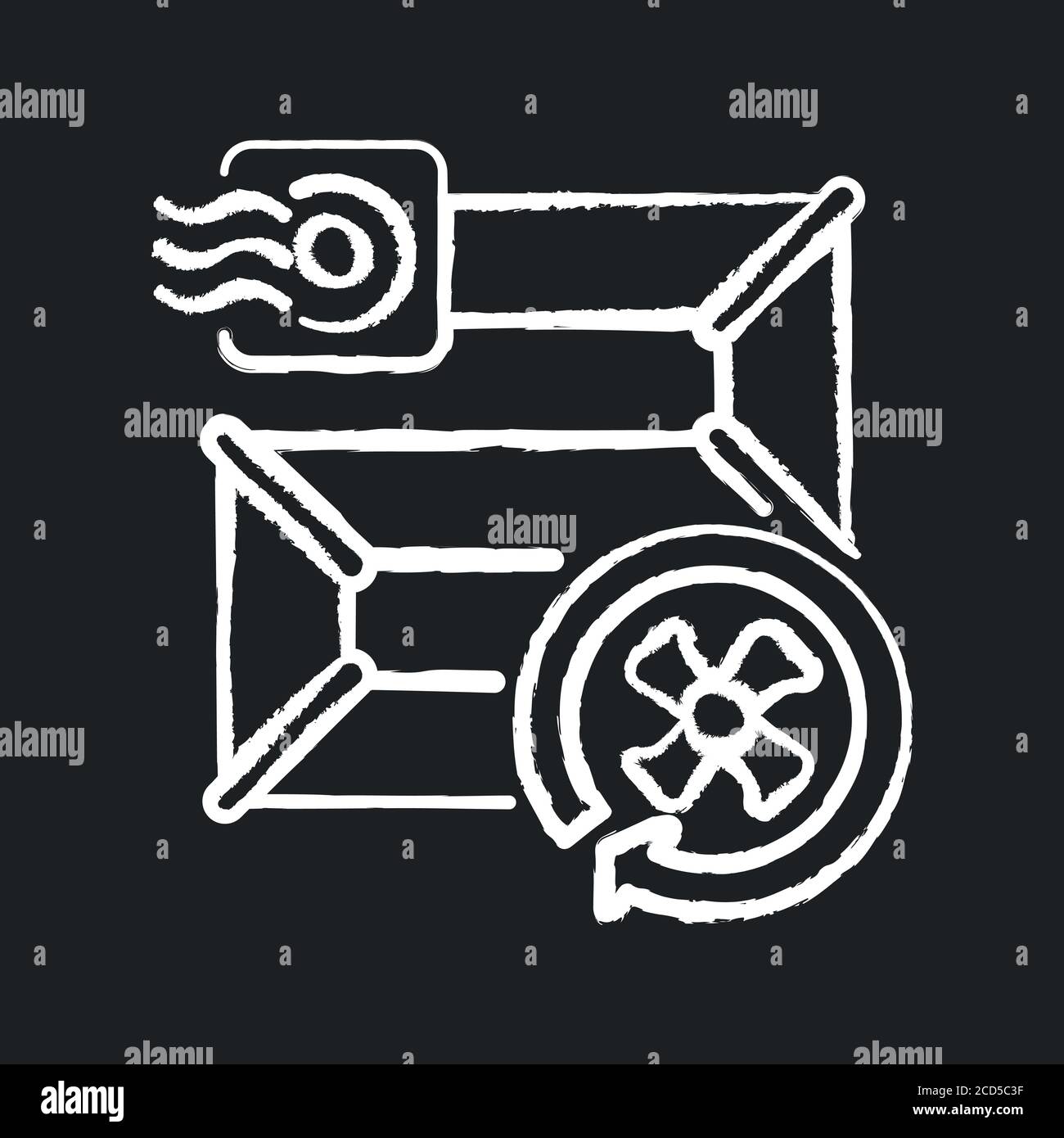 Vent pipes chalk white icon on black background Stock Vector Image ...