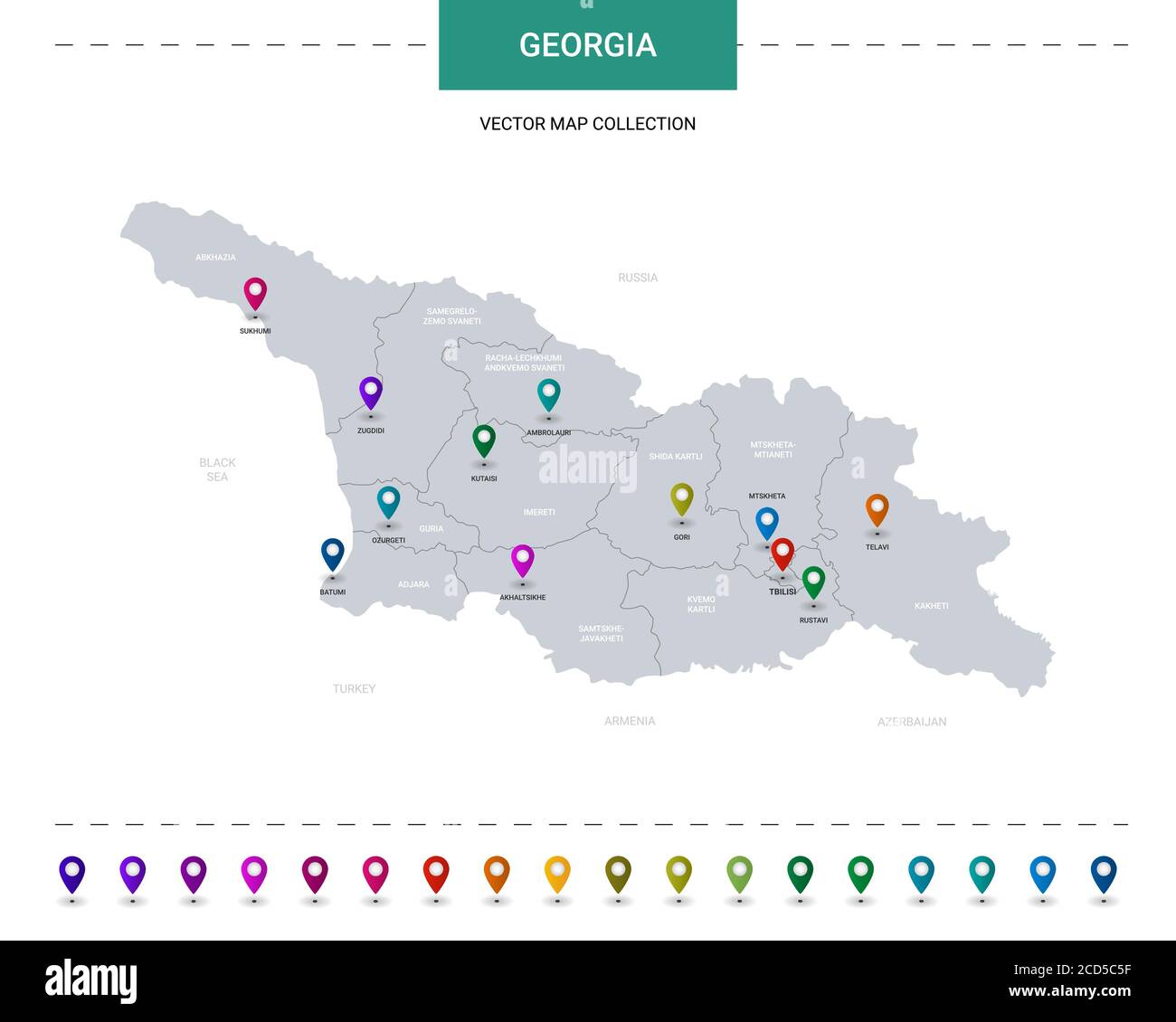 Georgia Region Map With Cities