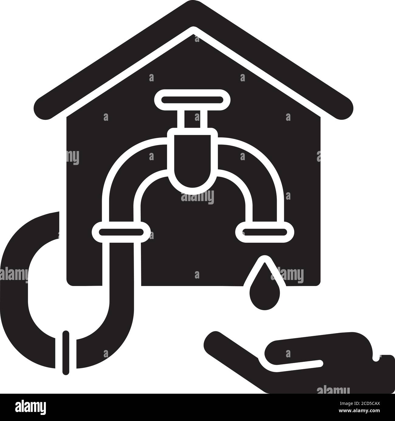 Water connection black glyph icon Stock Vector Image & Art - Alamy