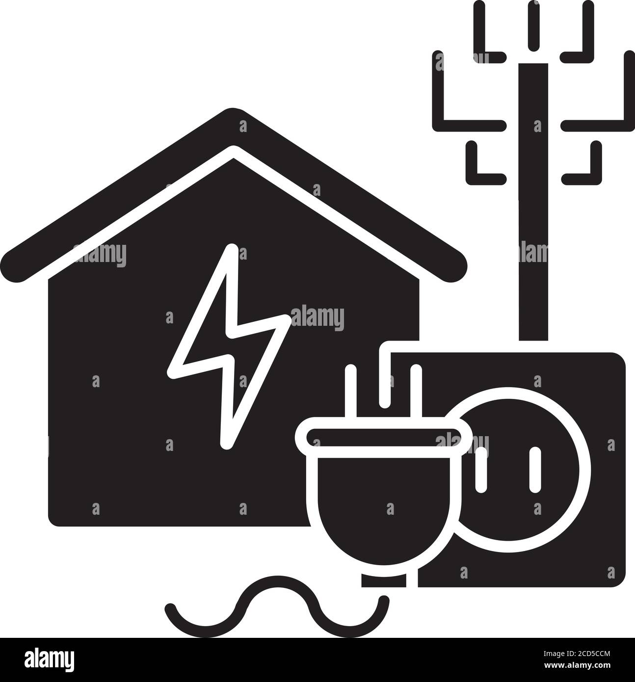 Electricity connection black glyph icon Stock Vector Image & Art - Alamy