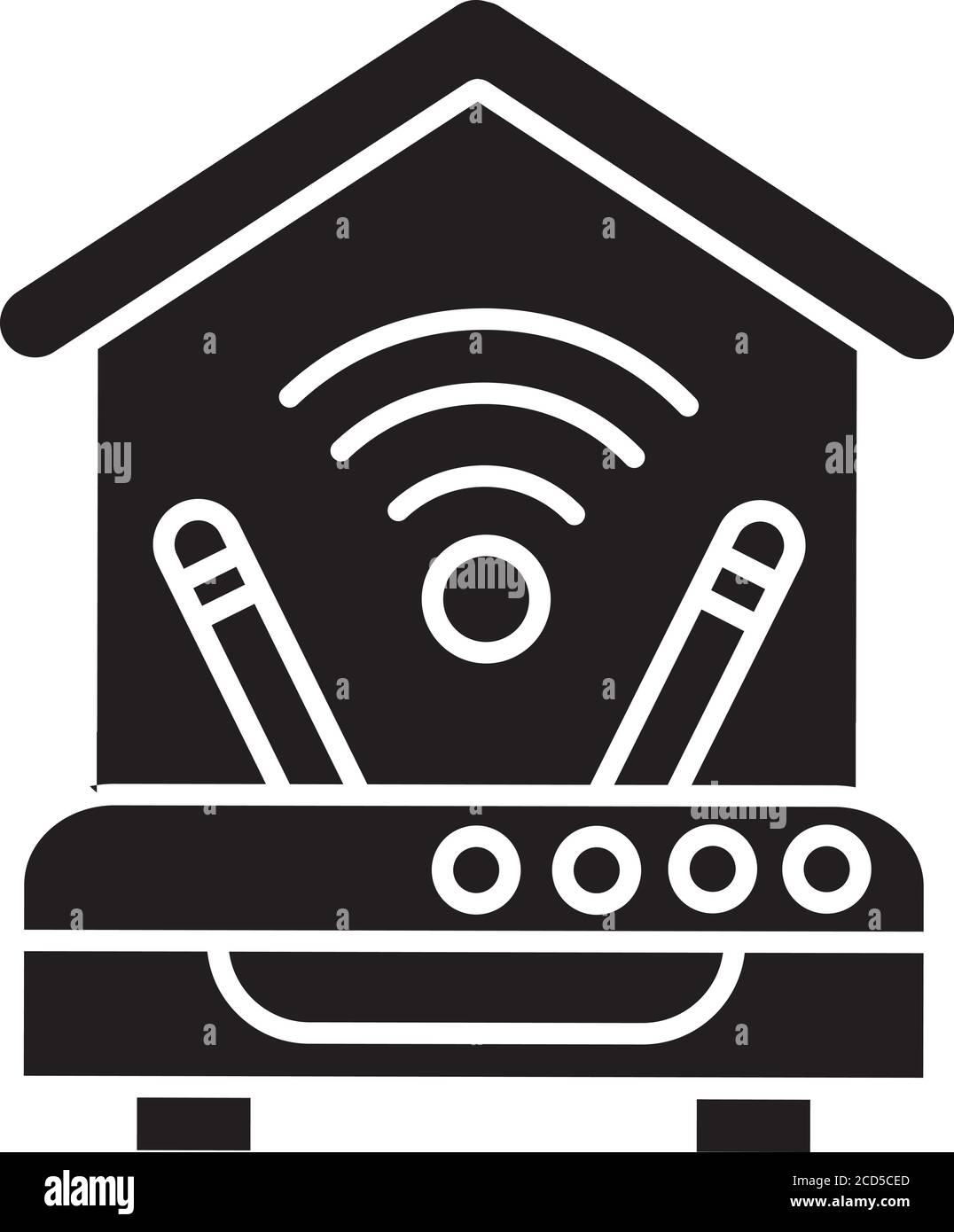 Simple black internet wifi router Stock Vector Images - Alamy