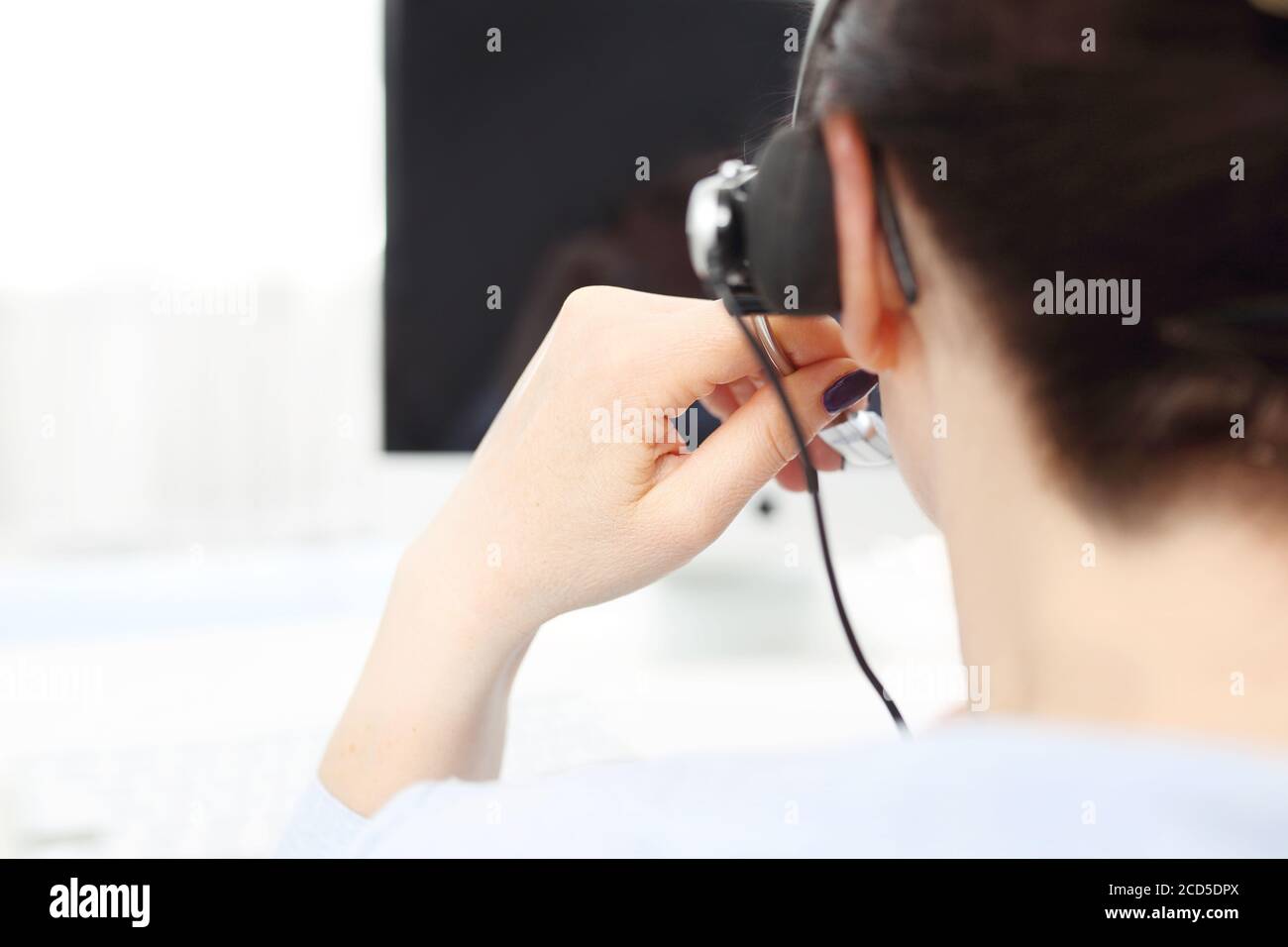 Call center. Hotline work, telephone consultation. a telephone service ...