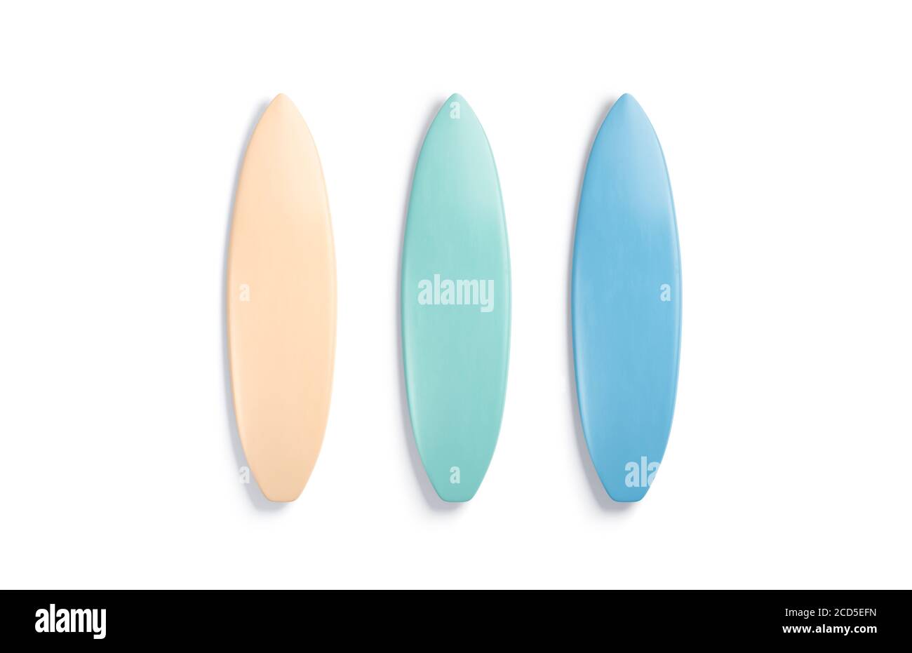 Blank colored surfboard mockup set, top view Stock Photo - Alamy