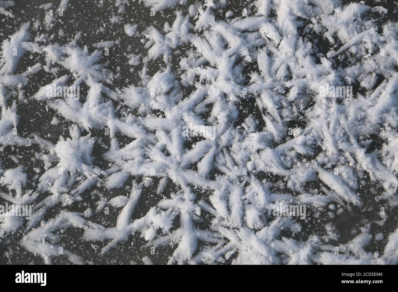 High angle shot of pieces of snow on the ground Stock Photo - Alamy