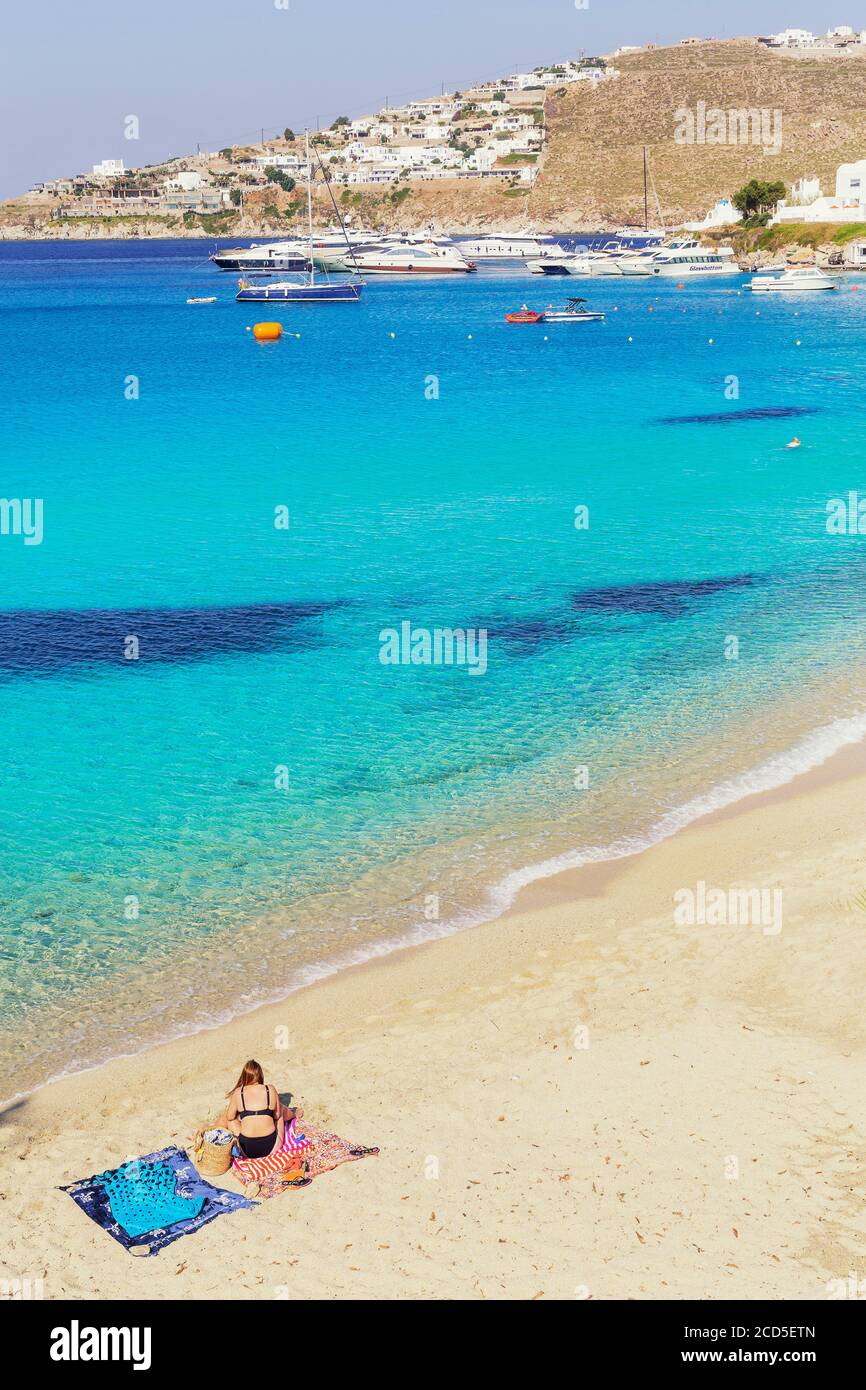 Platis gialos beach mykonos hi-res stock photography and images - Alamy