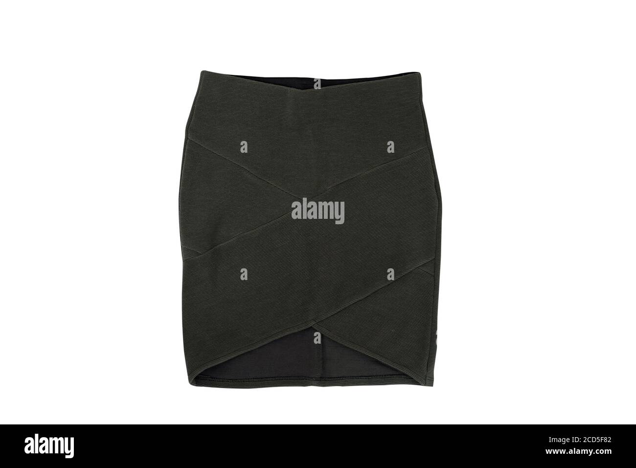 Short green skirt flat lay. Fashion concept. Isolate on white ...