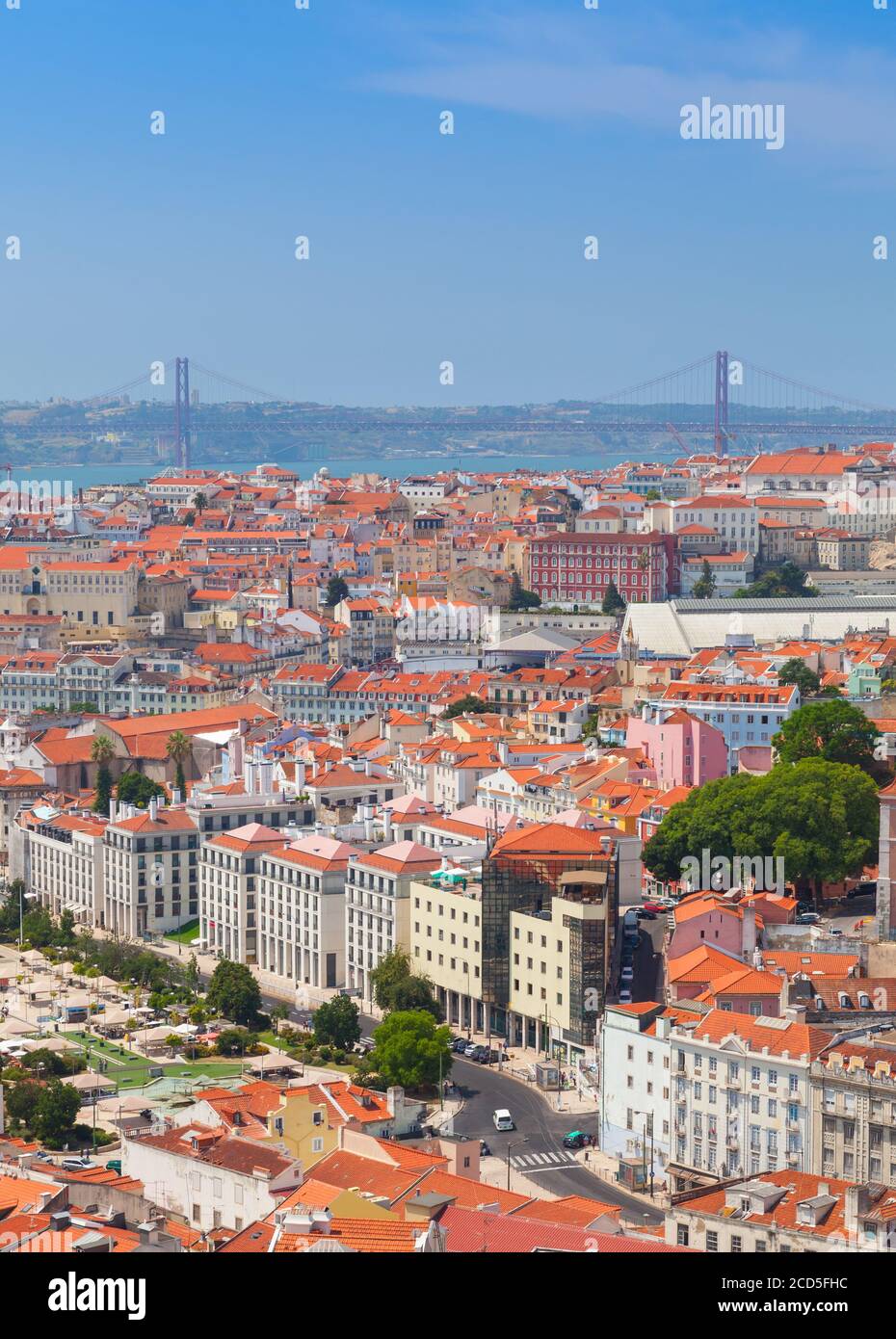 Lisbon aerial view at sunny summer day, Portugal. Vertical photo Stock ...