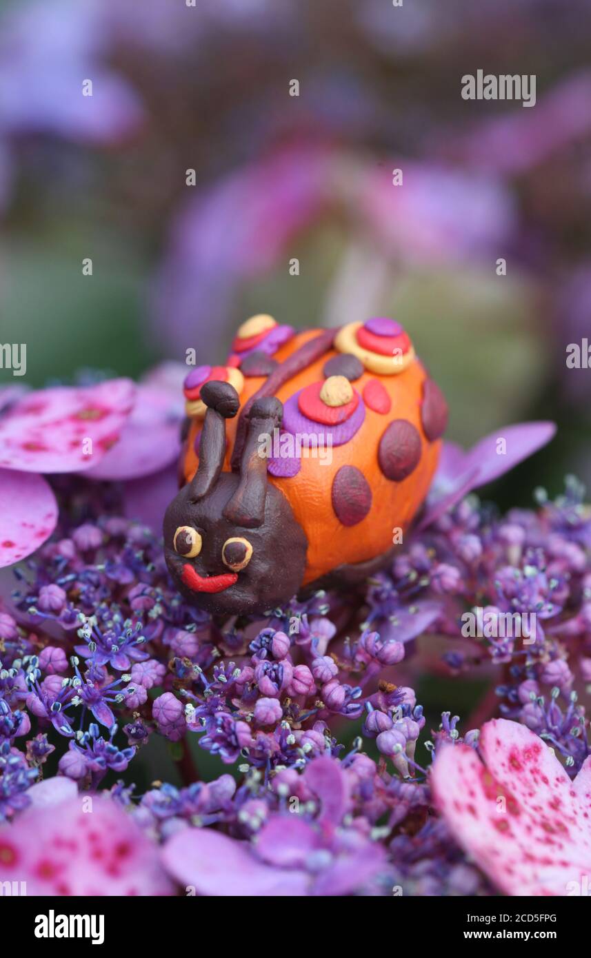 Plasticine world - little hand-made funny bug Stock Photo - Alamy