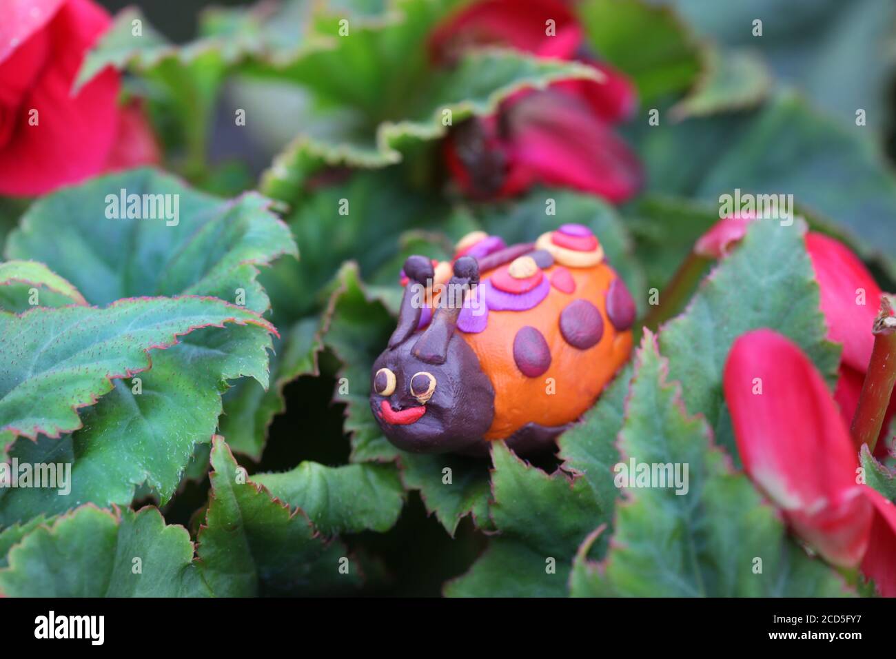 Plasticine world - little hand-made funny bug Stock Photo - Alamy