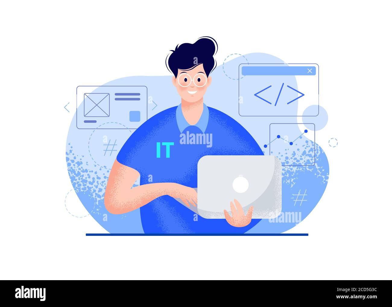 Happy blue polo shirt Stock Vector Images - Alamy