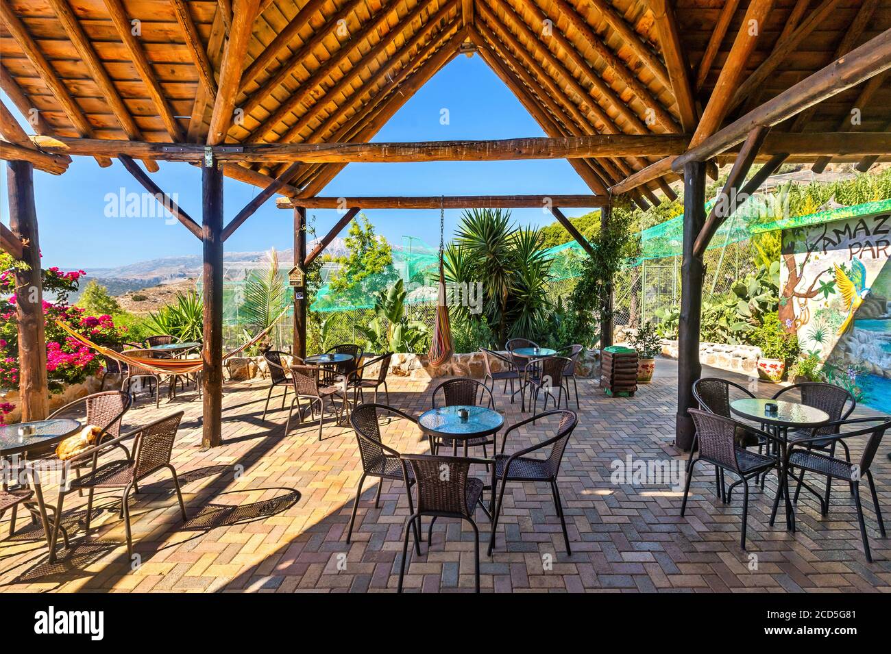 The lobby of Amazonas park, a private zoo between Neapolis & Kourounes ...