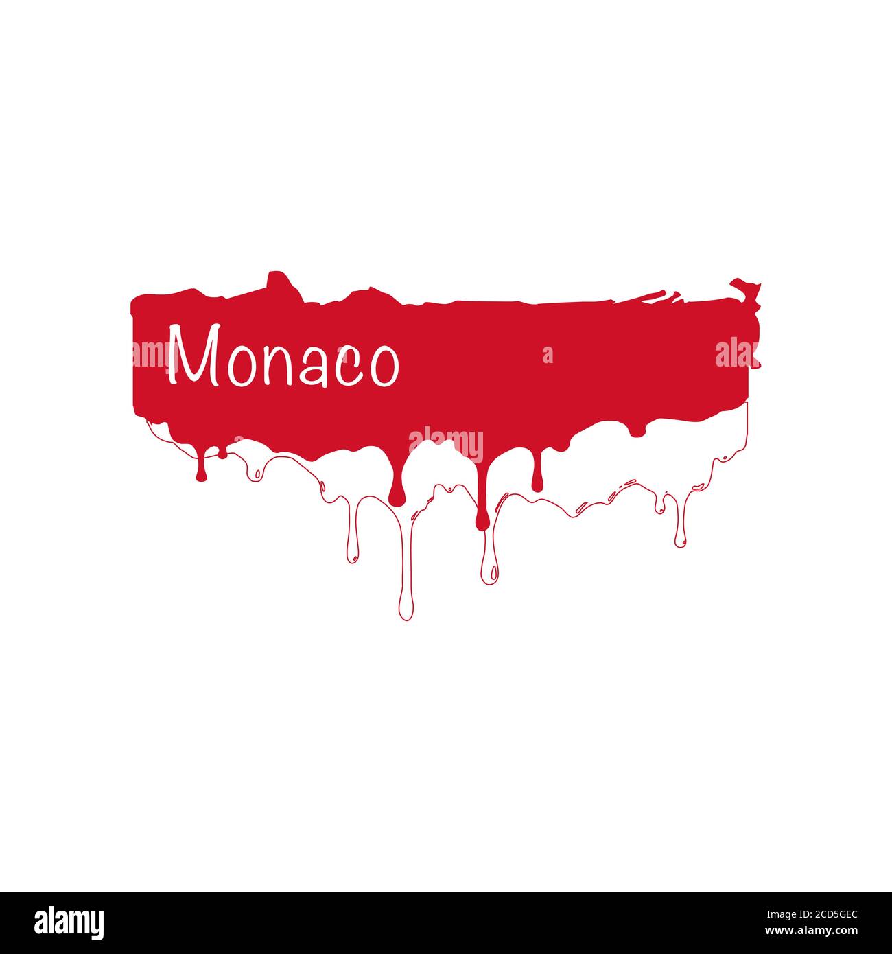 Painted Monaco flag, Monaco flag paint drips. Stock vector illustration ...