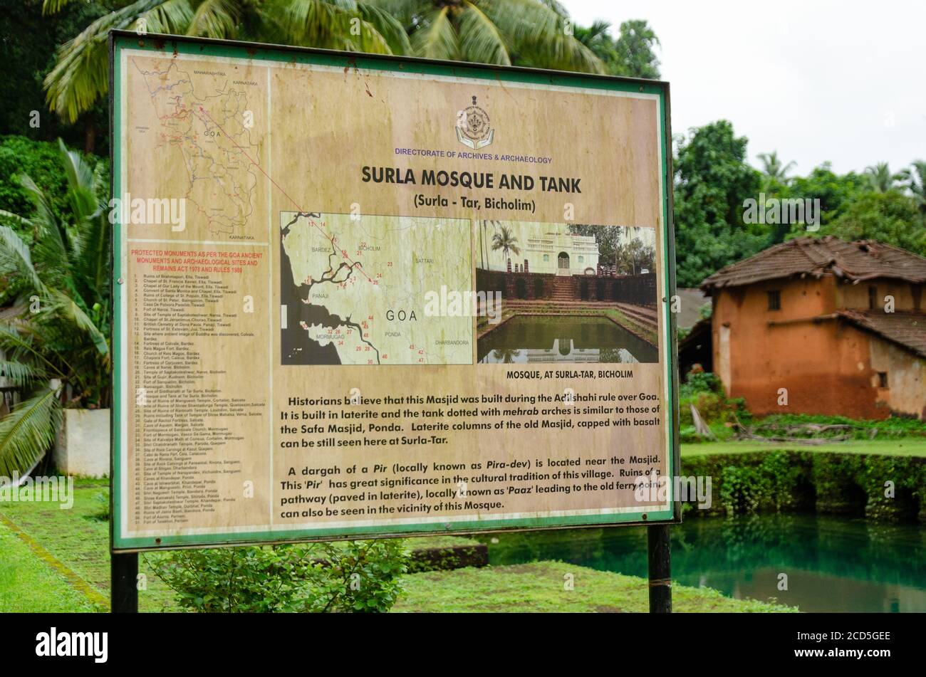 Information board at Dargah of Hazrat Pir Saheb and Surla Mosque and ...