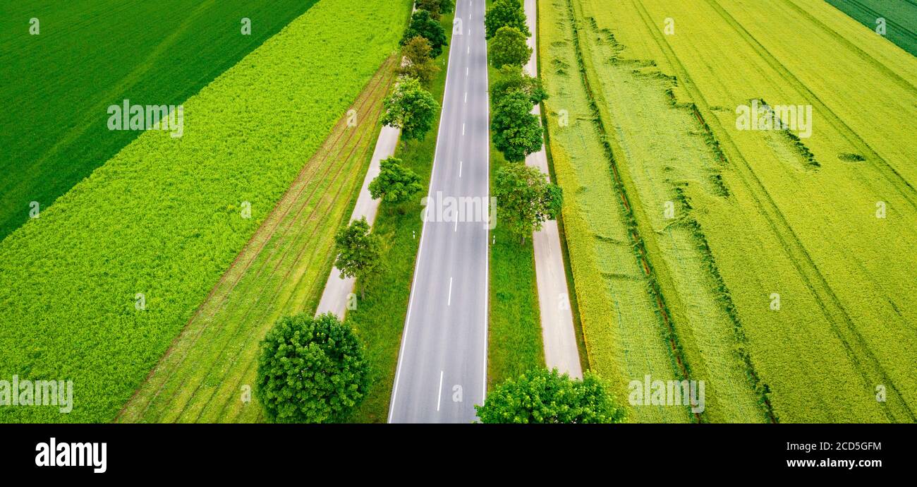 Rural road in field aerial hi-res stock photography and images - Alamy