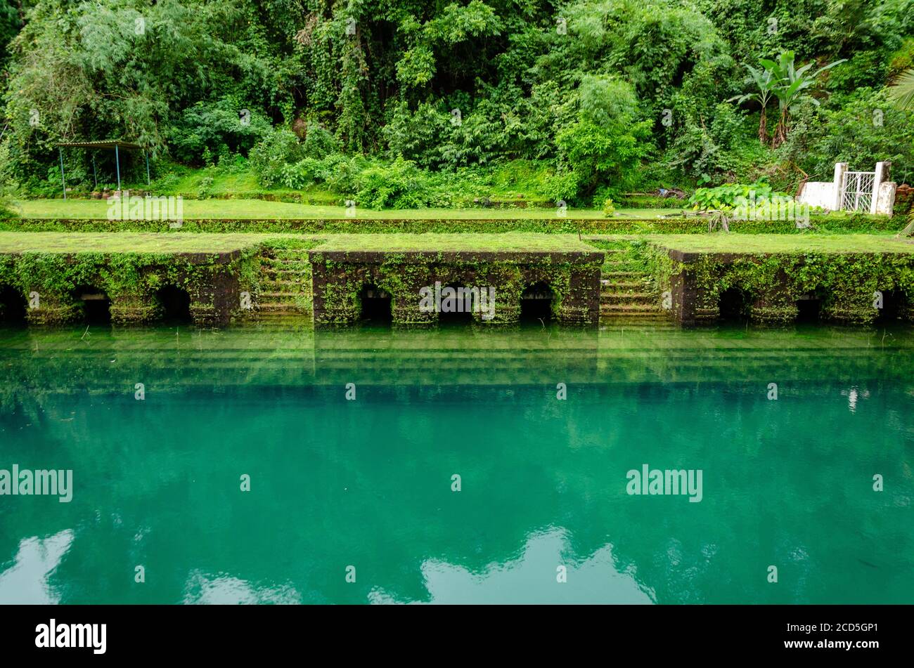 The ancient laterite water tank at Surla Mosque in Surla, Bicholim, Goa ...
