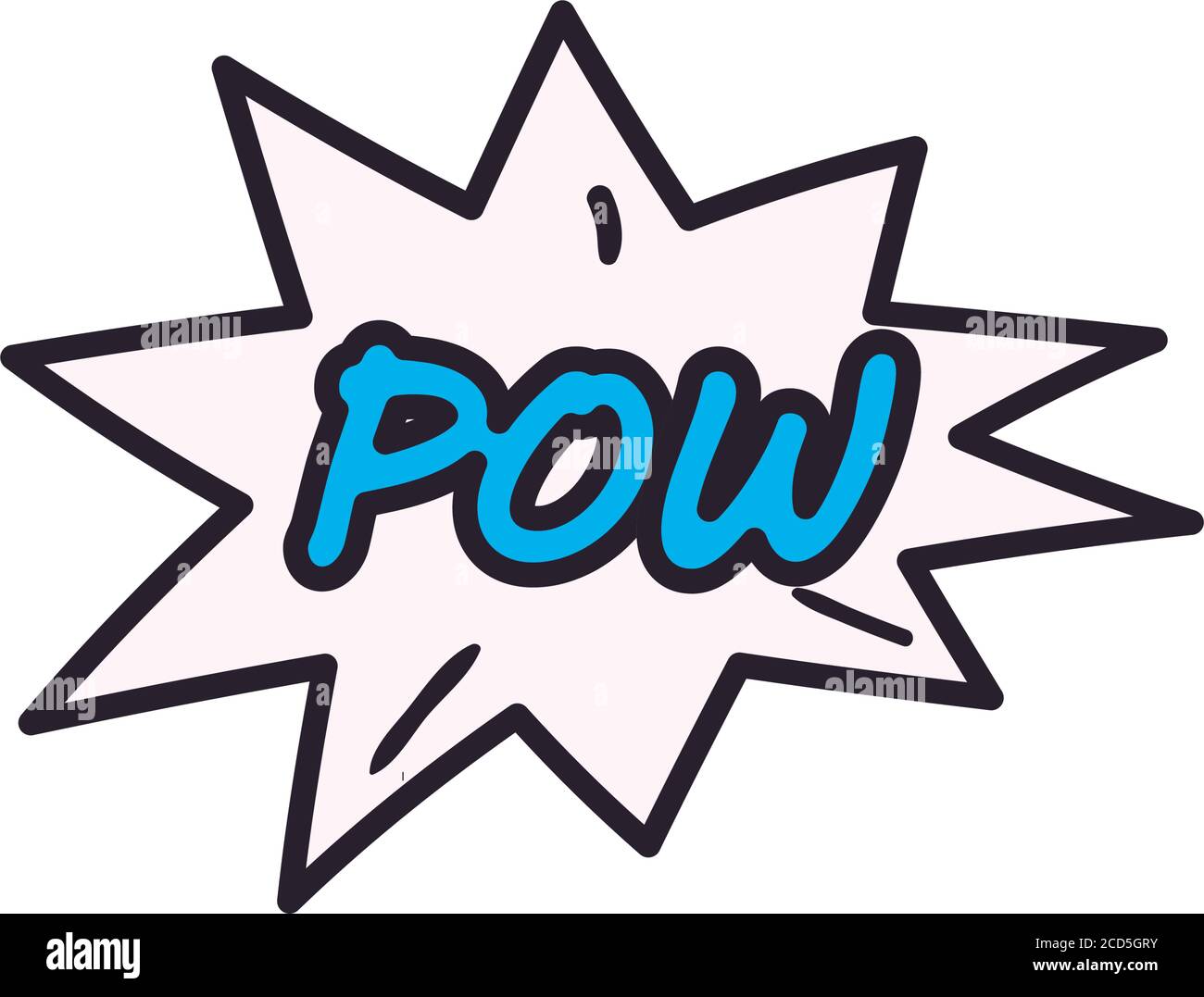 pow explosion bubble line and fill style icon design of pop art retro ...