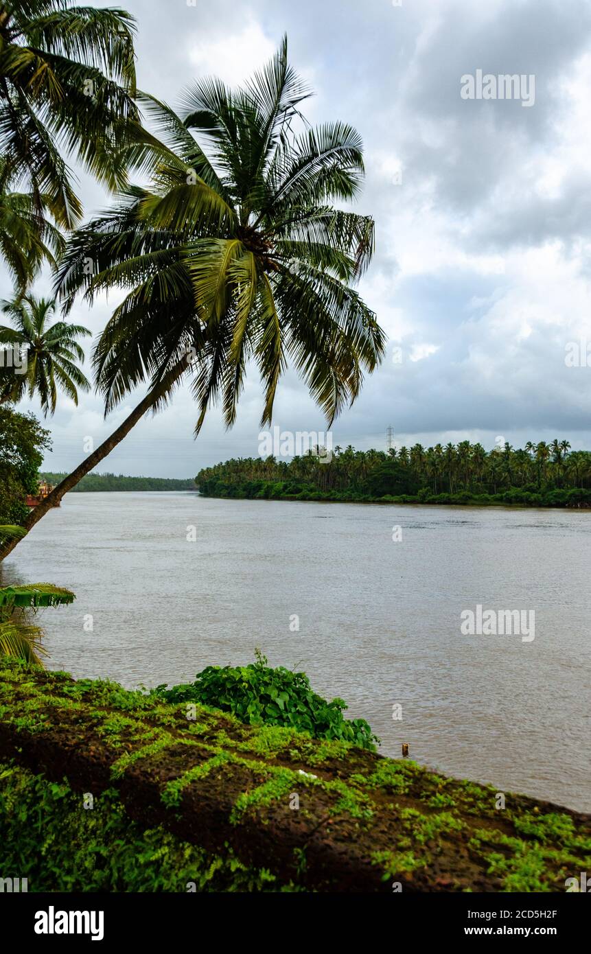 Beautiful view of Mandovi River or Mhadei River (described as the ...