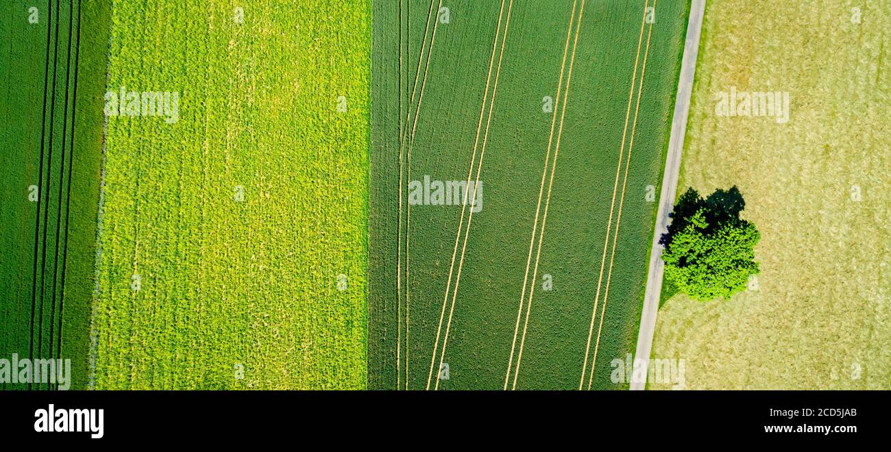 Aerial view of agricultural patterns Stock Photo - Alamy
