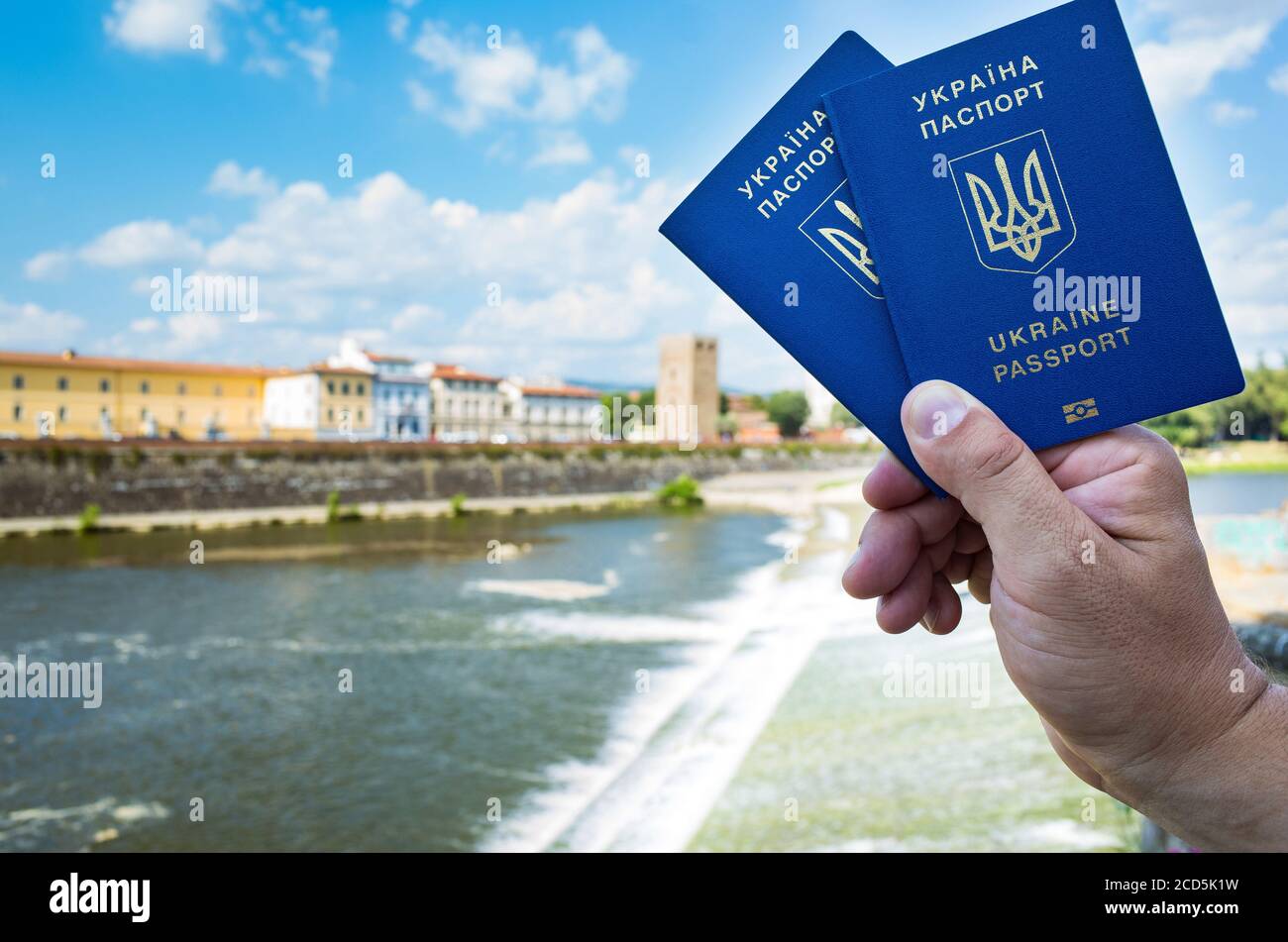 New ukrainian blue biometric passport with identification chip on ...