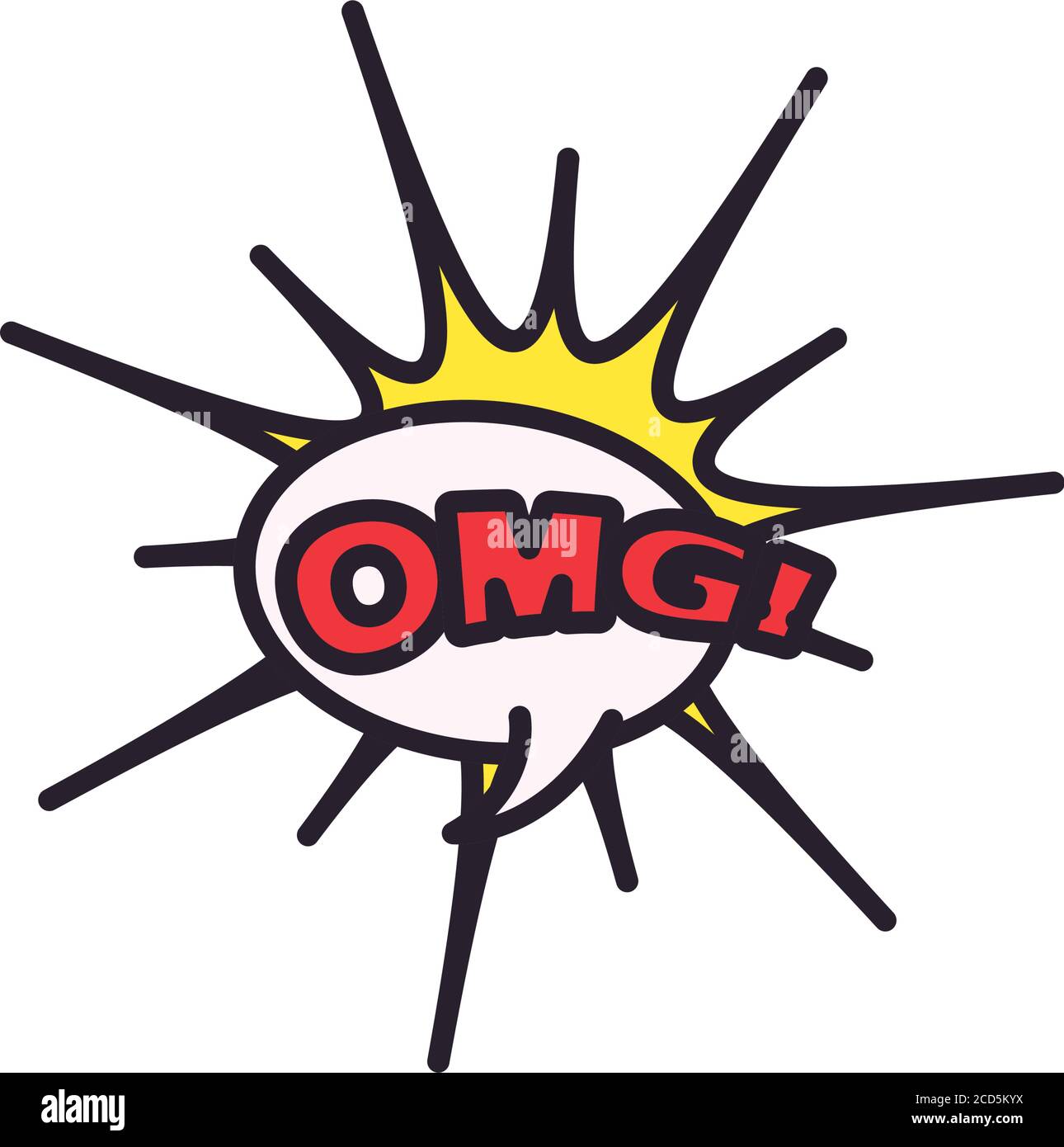 omg explosion bubble line and fill style icon design of pop art retro ...