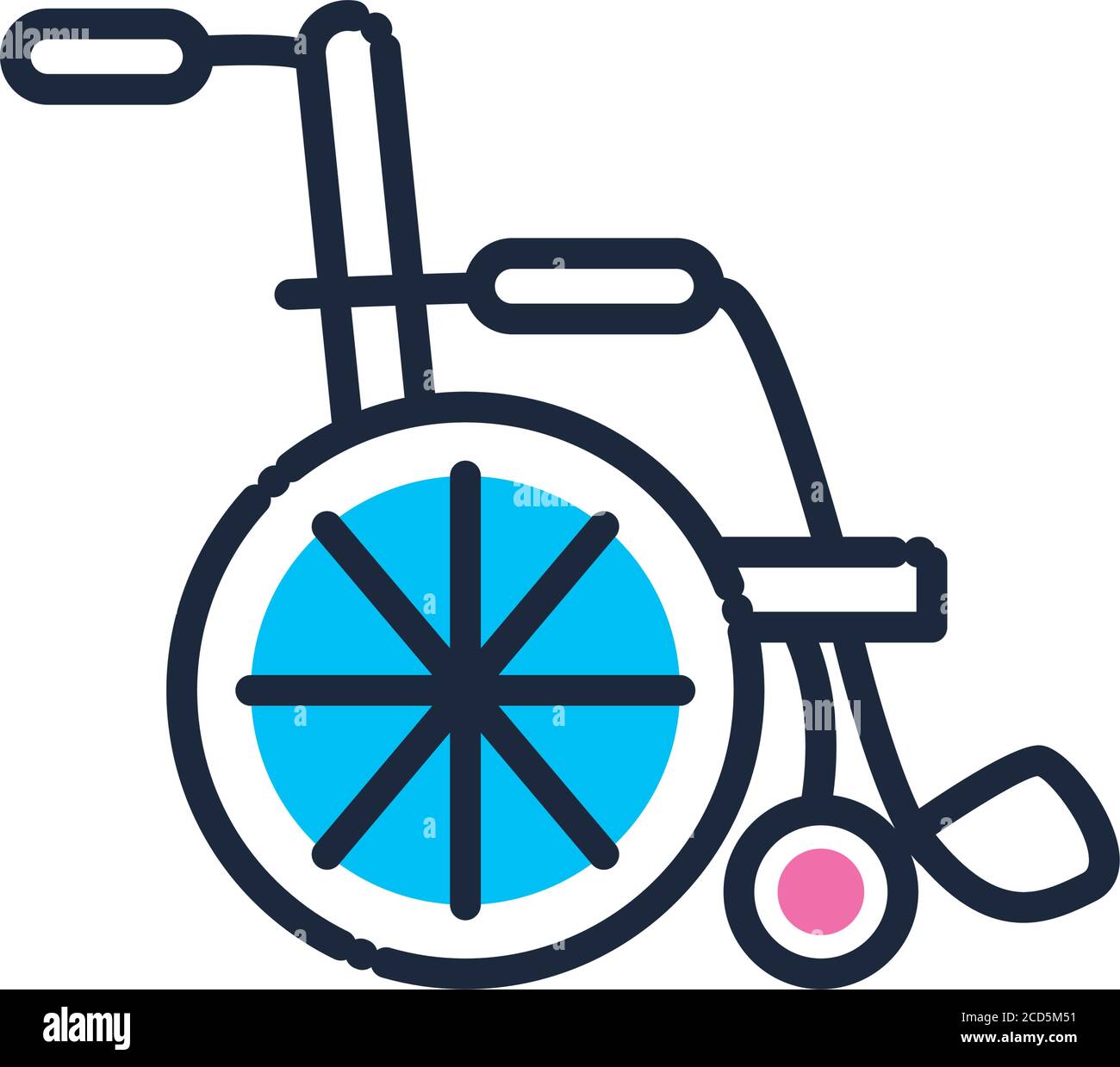 wheelchair line and fill style icon of Handicapped disability and ...