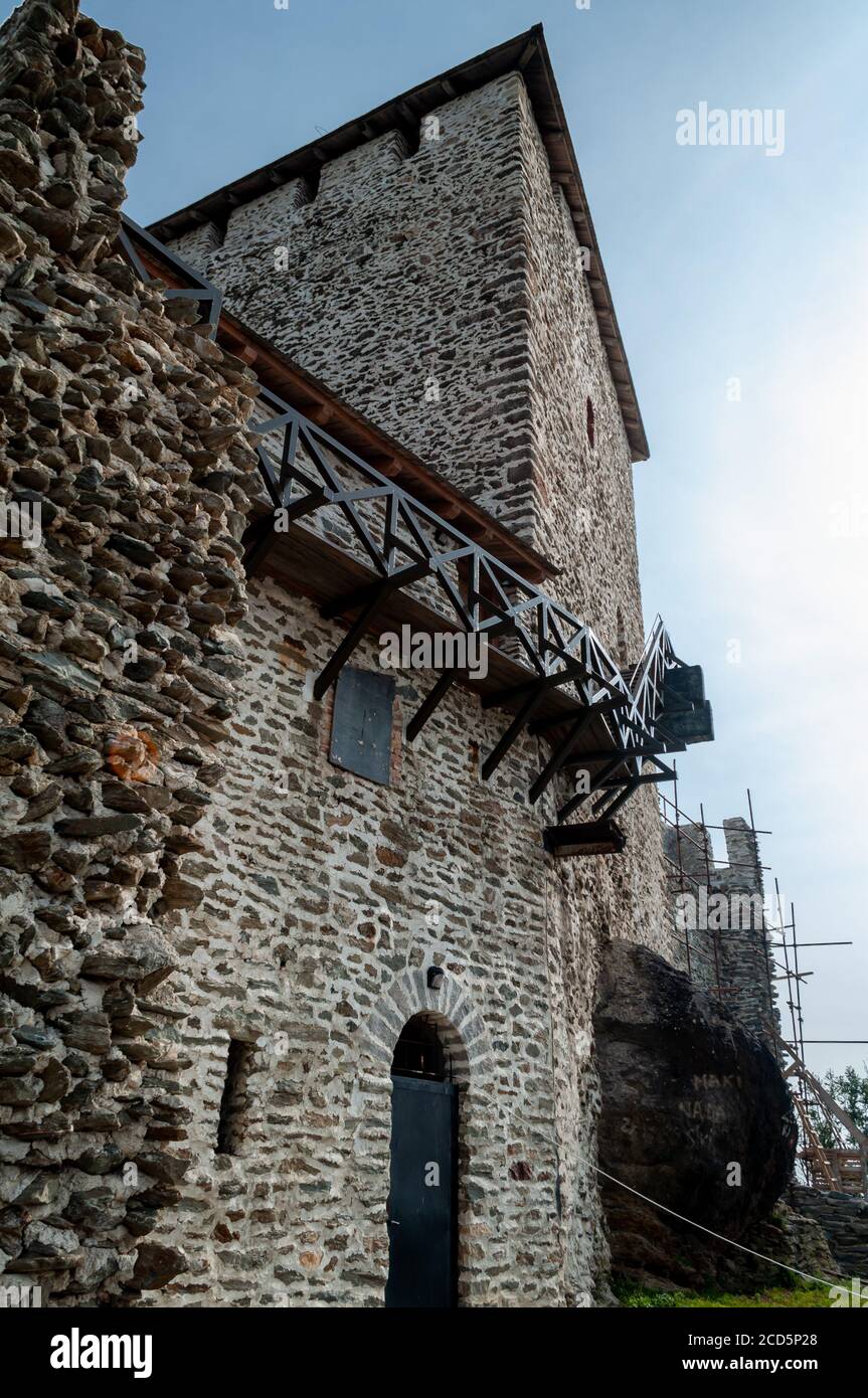 A view of the Vrsac Castle under reconstruction. Medieval fortress ...