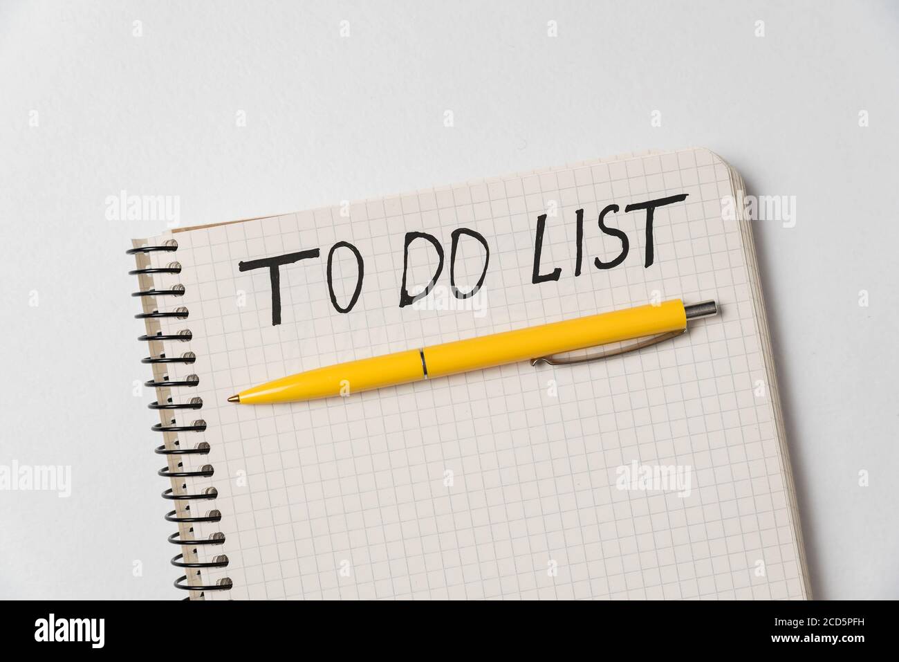 To do list. Notebook and colorful pen on white background. Handwritten ...