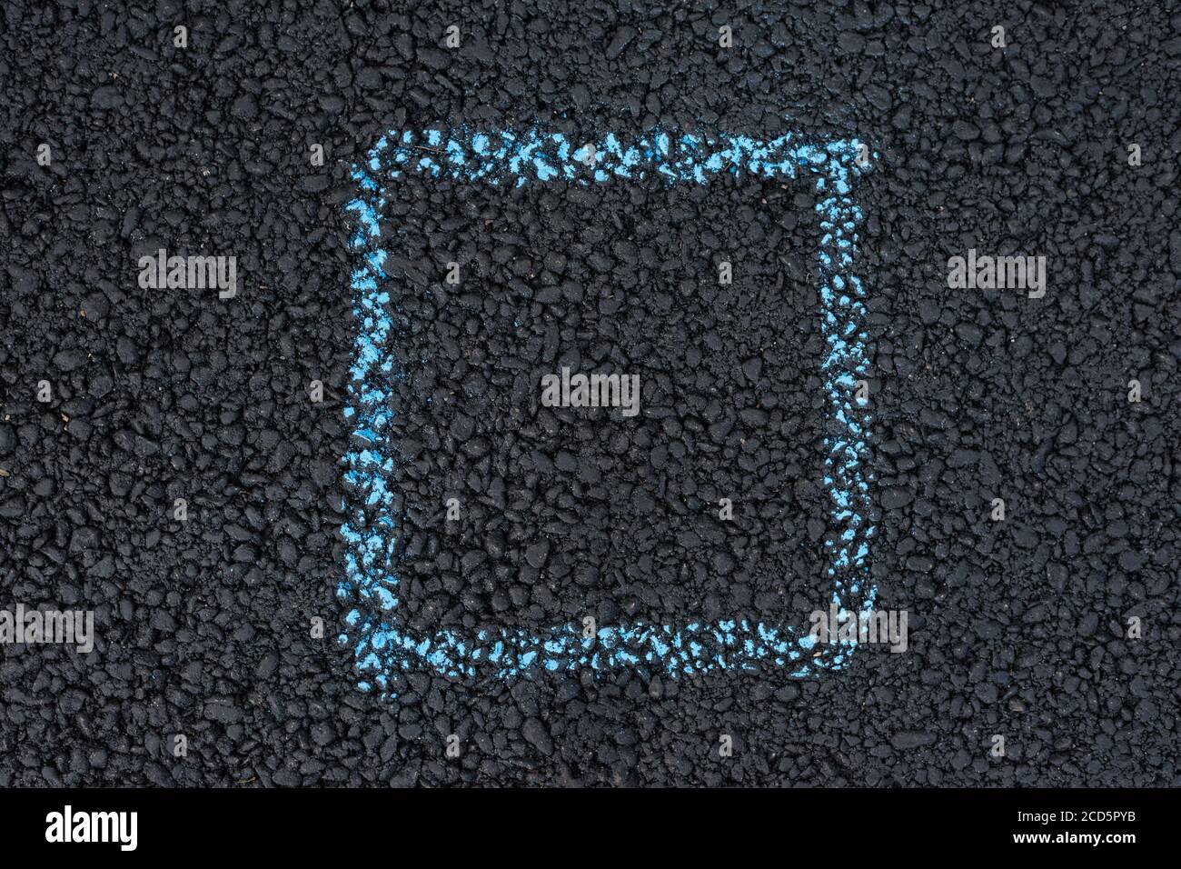 Square drawn with chalk on the pavement. Grunge rough Surface of ...