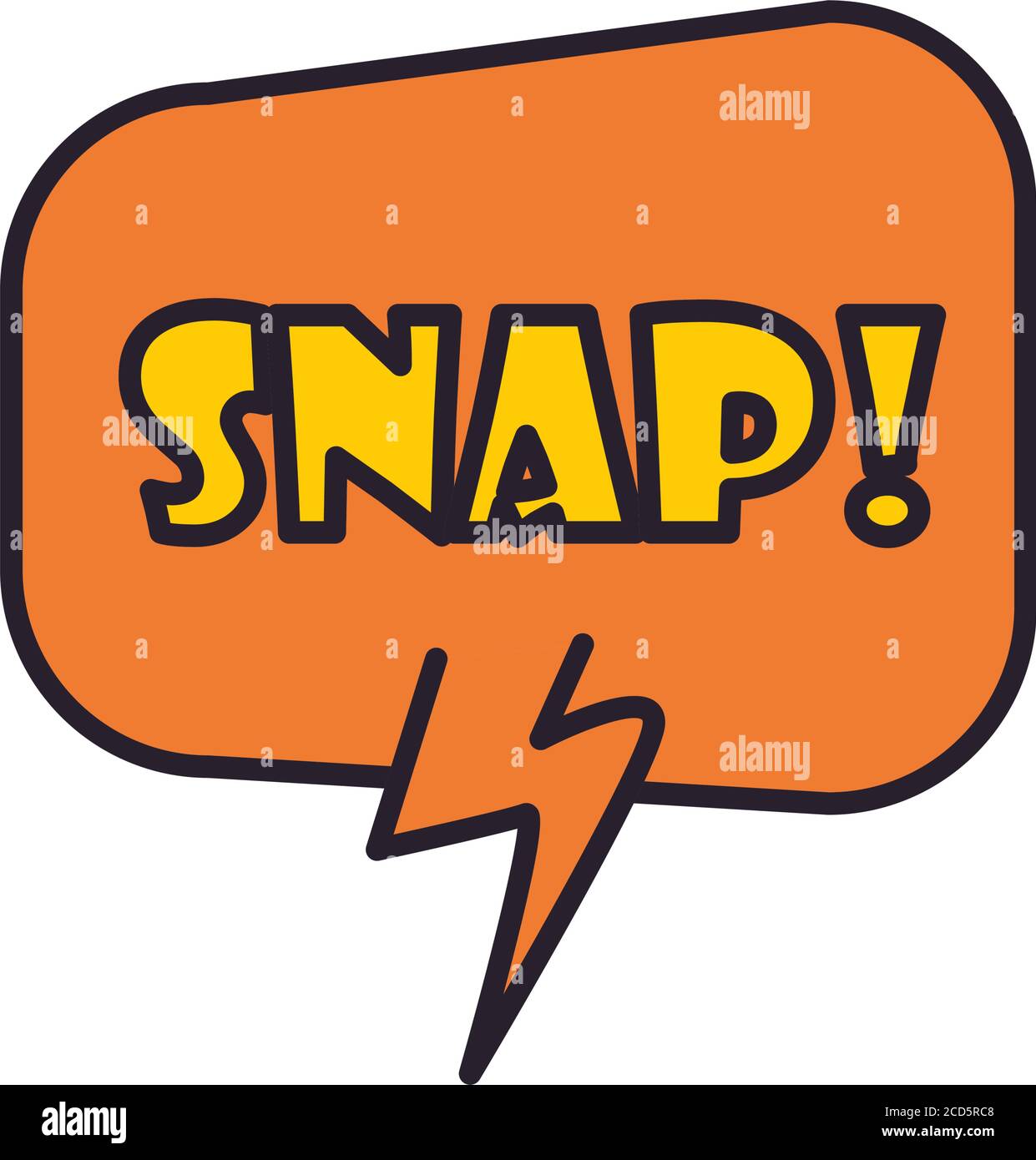 snap bubble line and fill style icon design of pop art retro expression ...