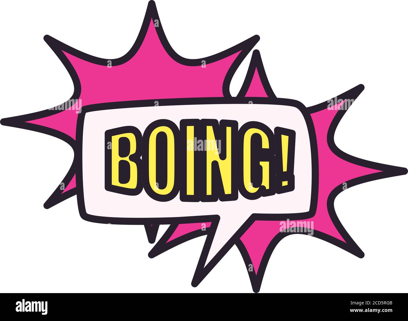 boing explosion bubble line and fill style icon design of pop art retro ...