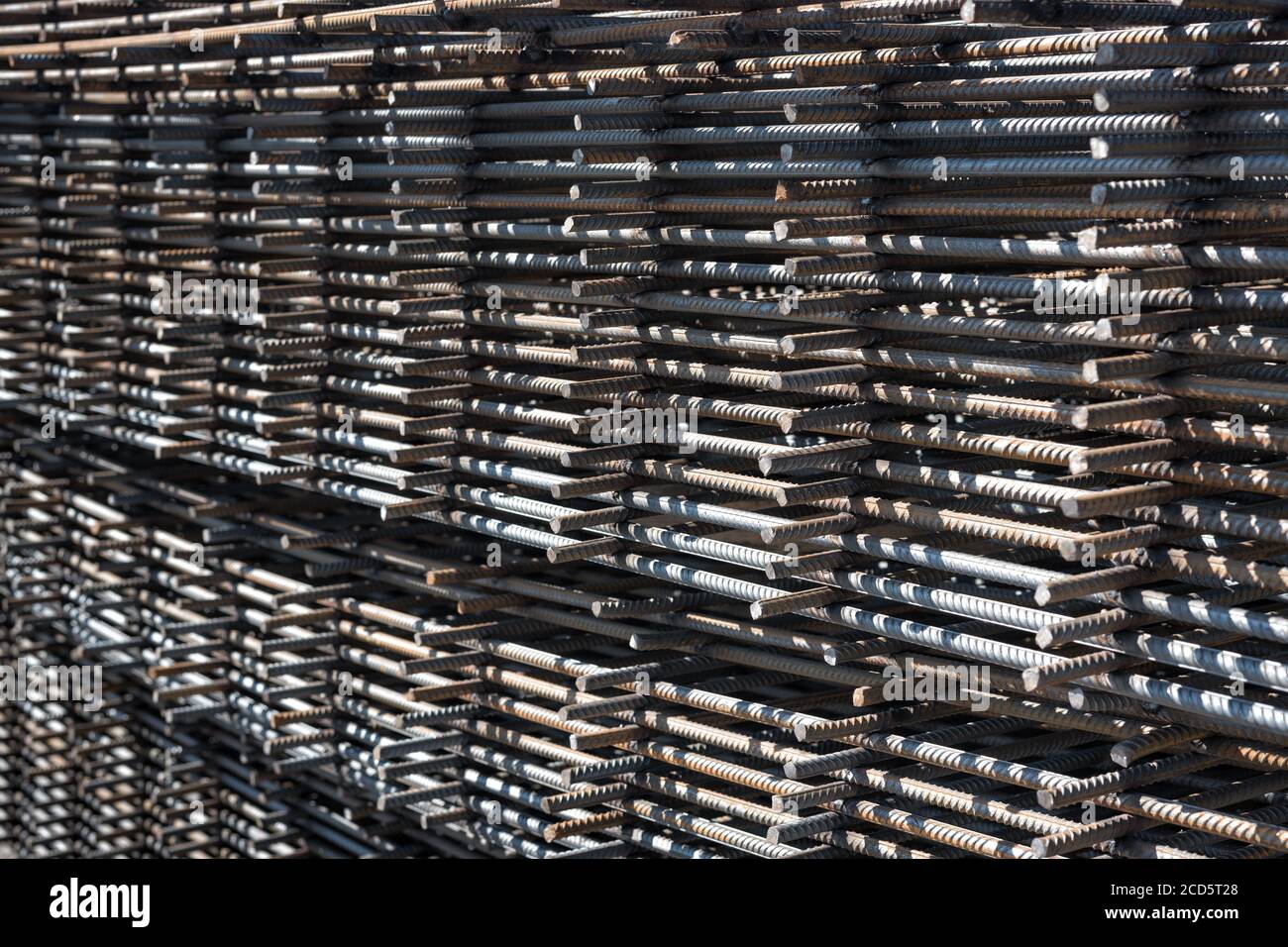 Metal rebar for industrial building. Reinforcement concrete at ...